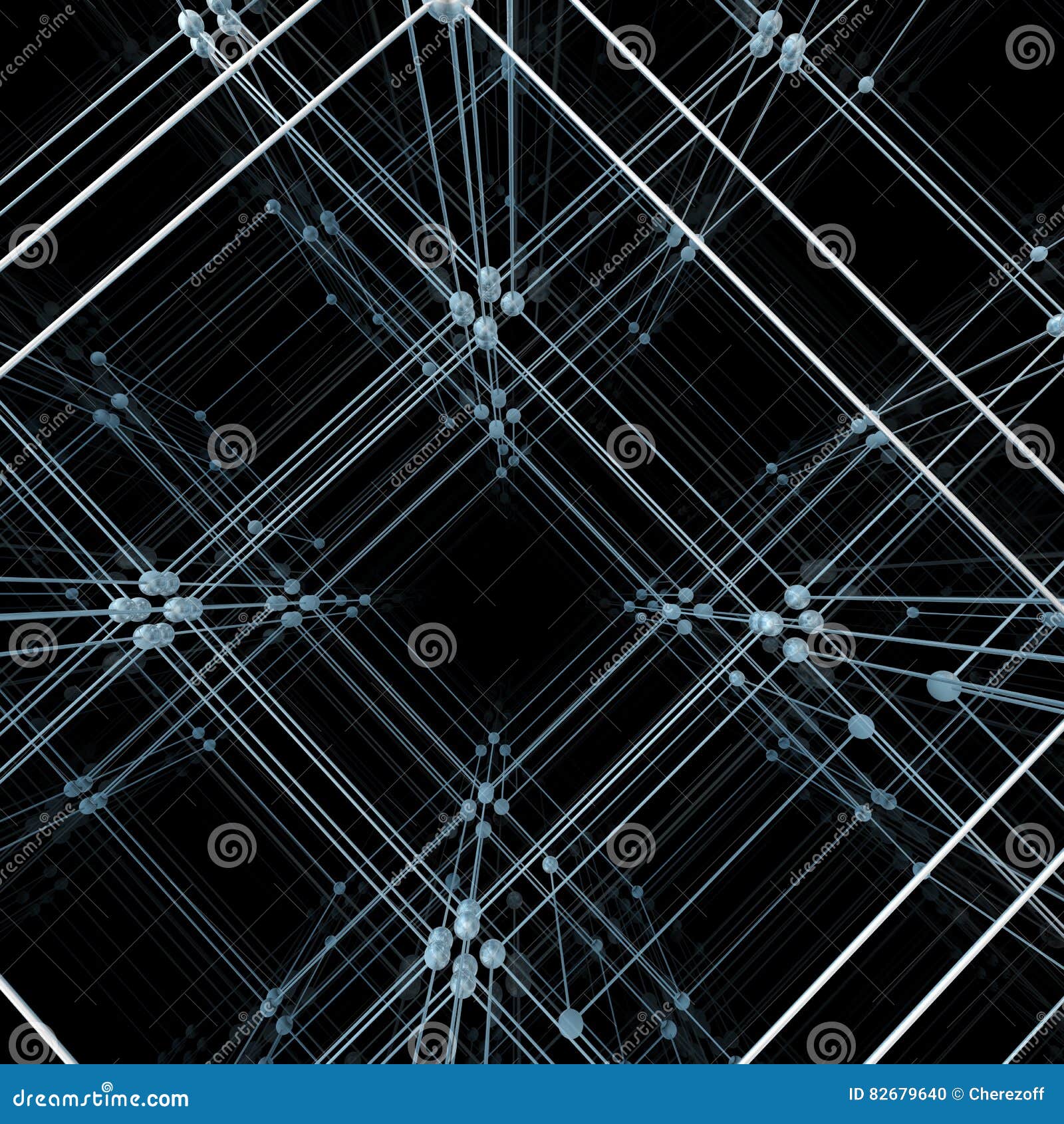 Abstract Cubes. Network Connection Background Stock Illustration ...