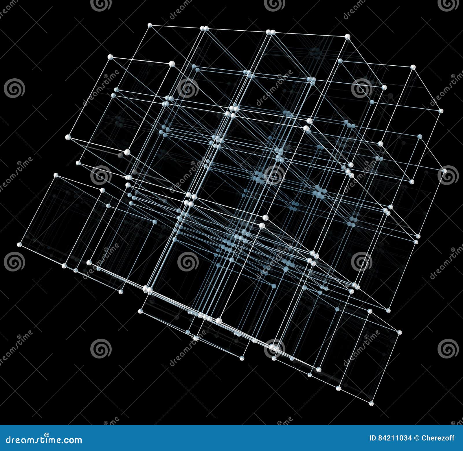 Abstract Cubes. Network Connection Background Stock Illustration ...