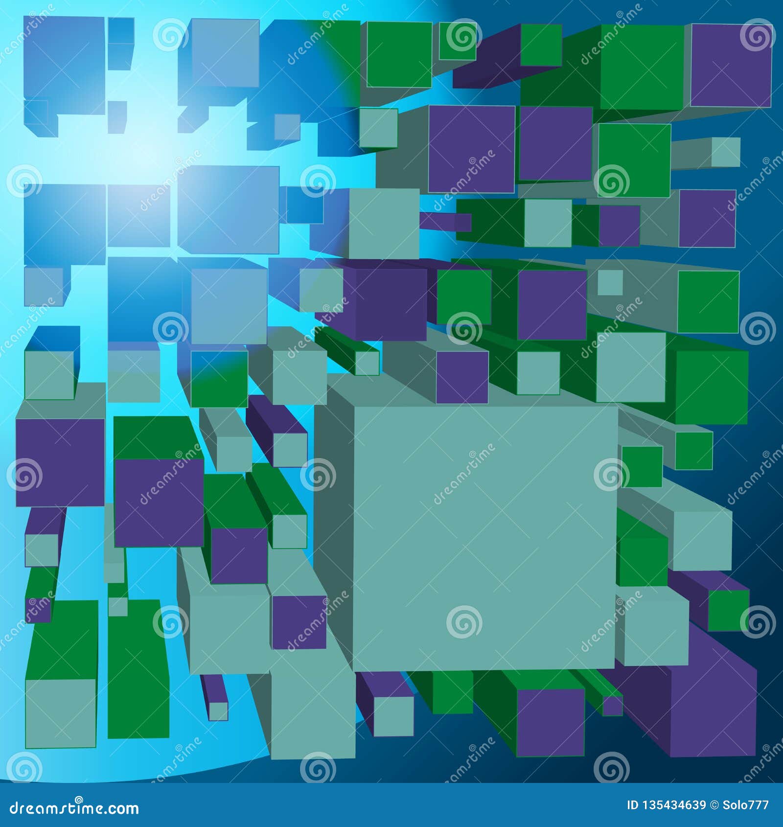 Abstract Cubes Perspective Background in 3d Style - Simple Vector ...