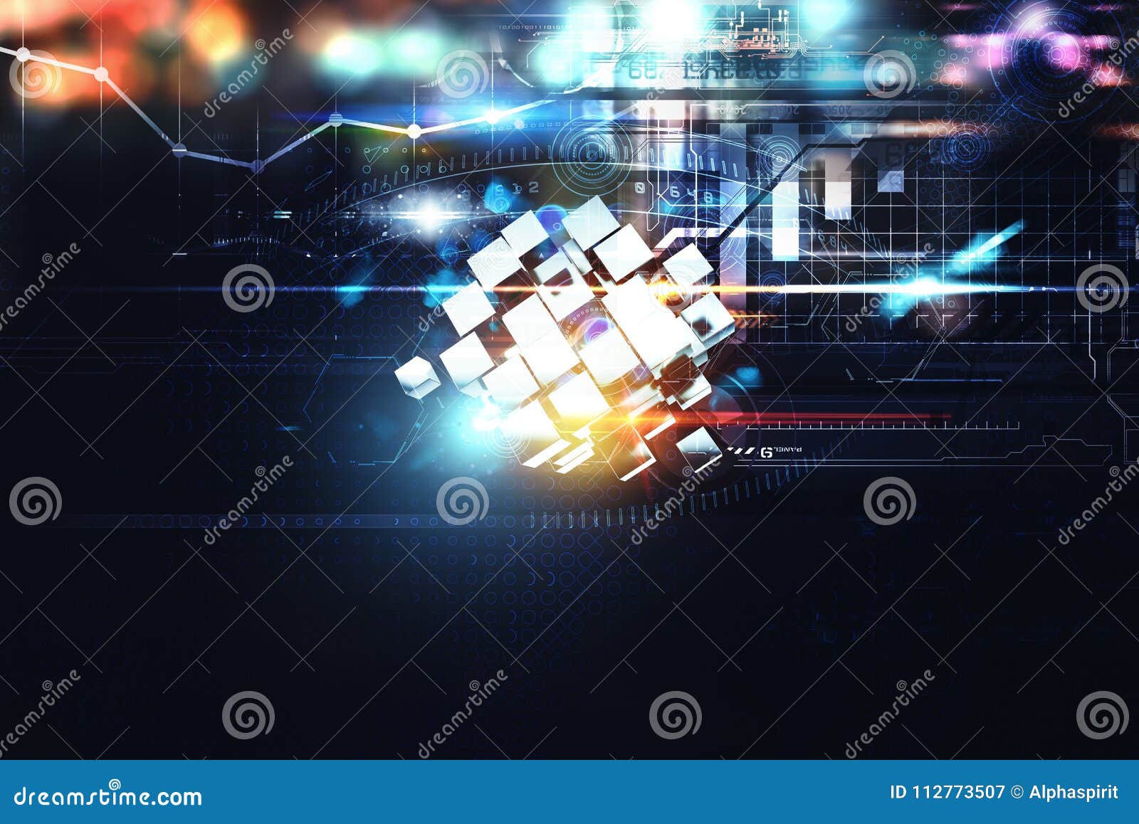 Innovation in the Digital World Background. 3D Rendering Stock Image ...