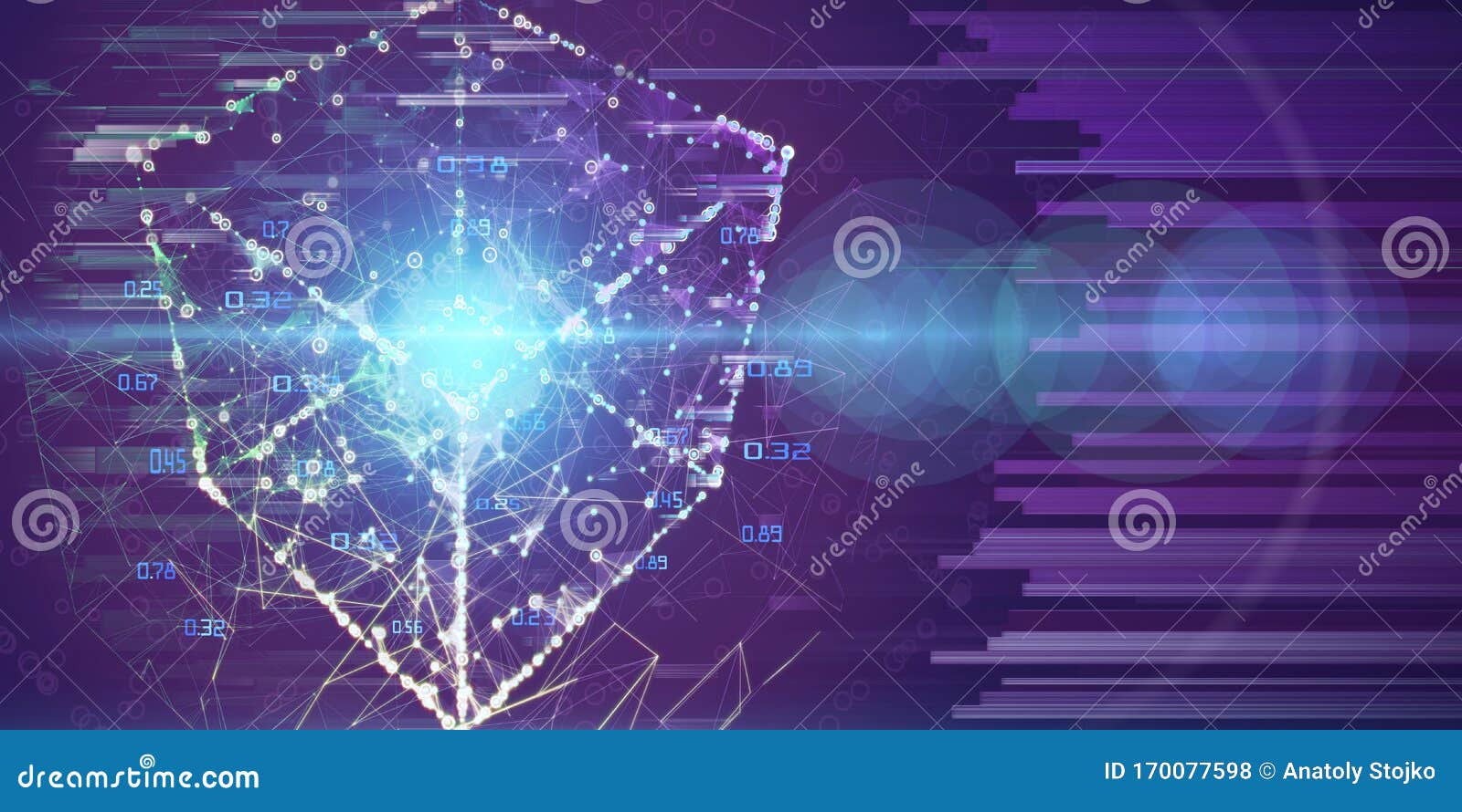 Abstract Cubic Algorithm Futuristic Concept Big Data Quantum Virtual Cryptography Stock
