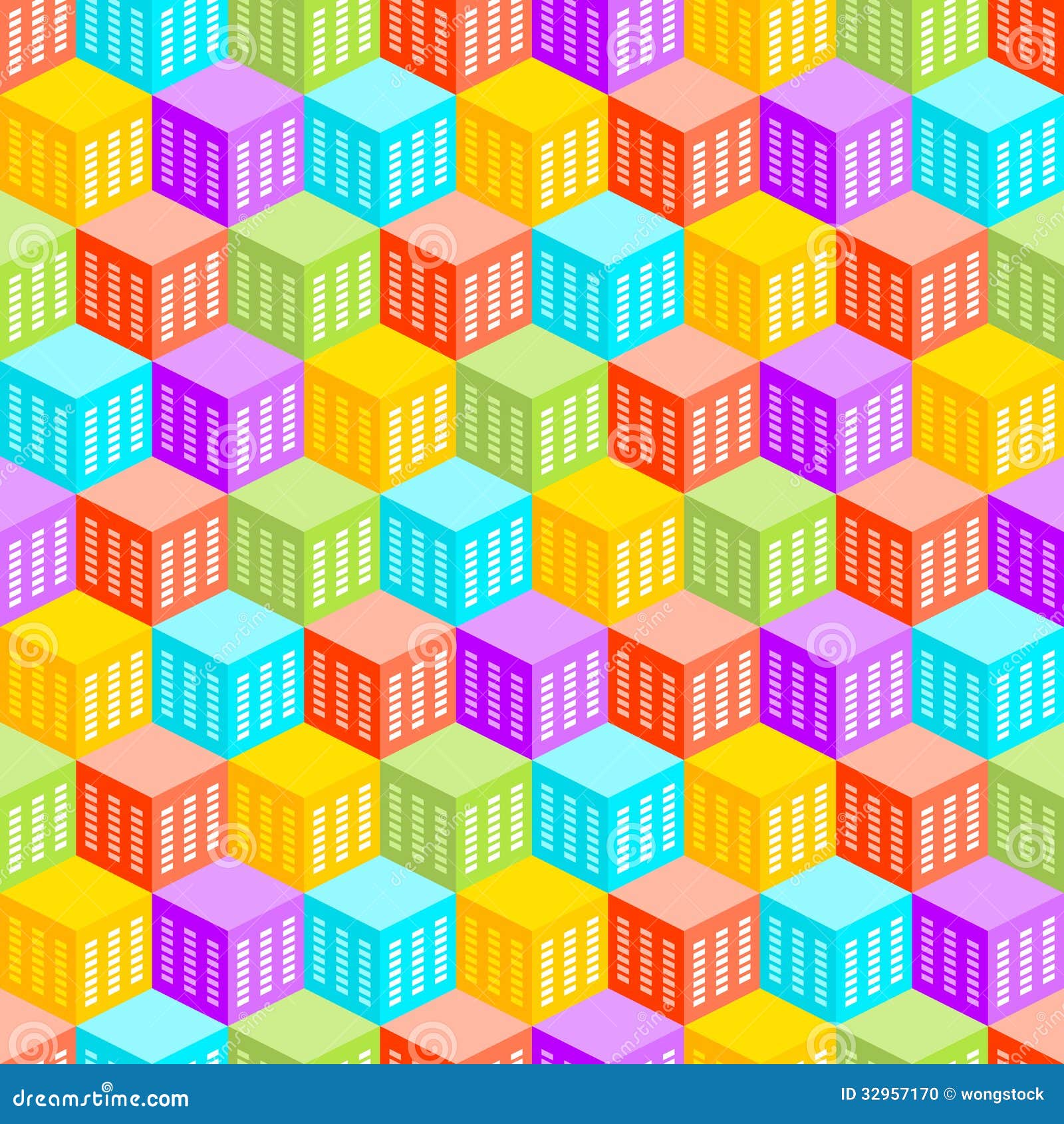Abstract Cubic City Seamless Pattern Stock Vector - Illustration of ...