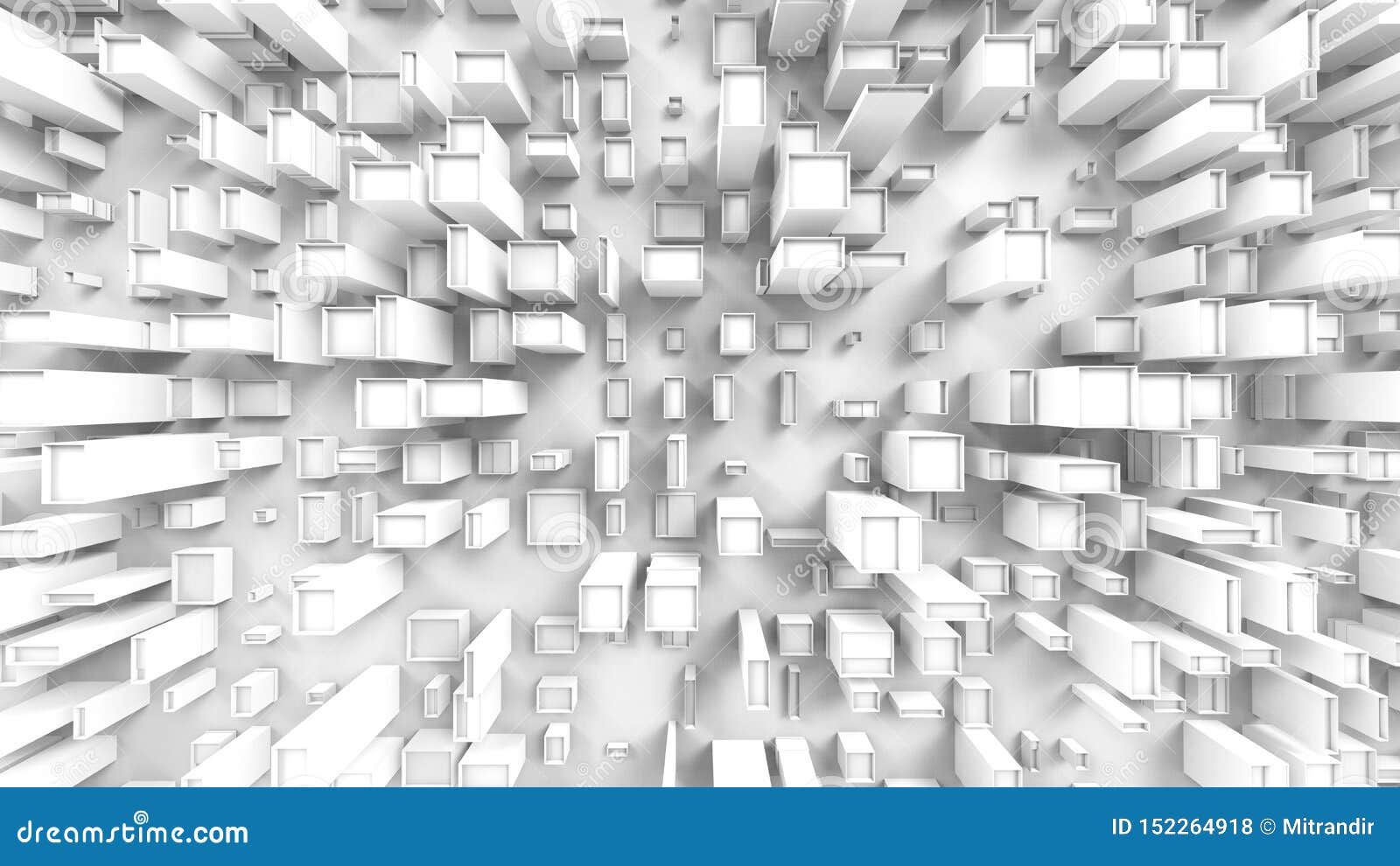 Abstract Cubic City Structures - Top Down View Stock Illustration ...