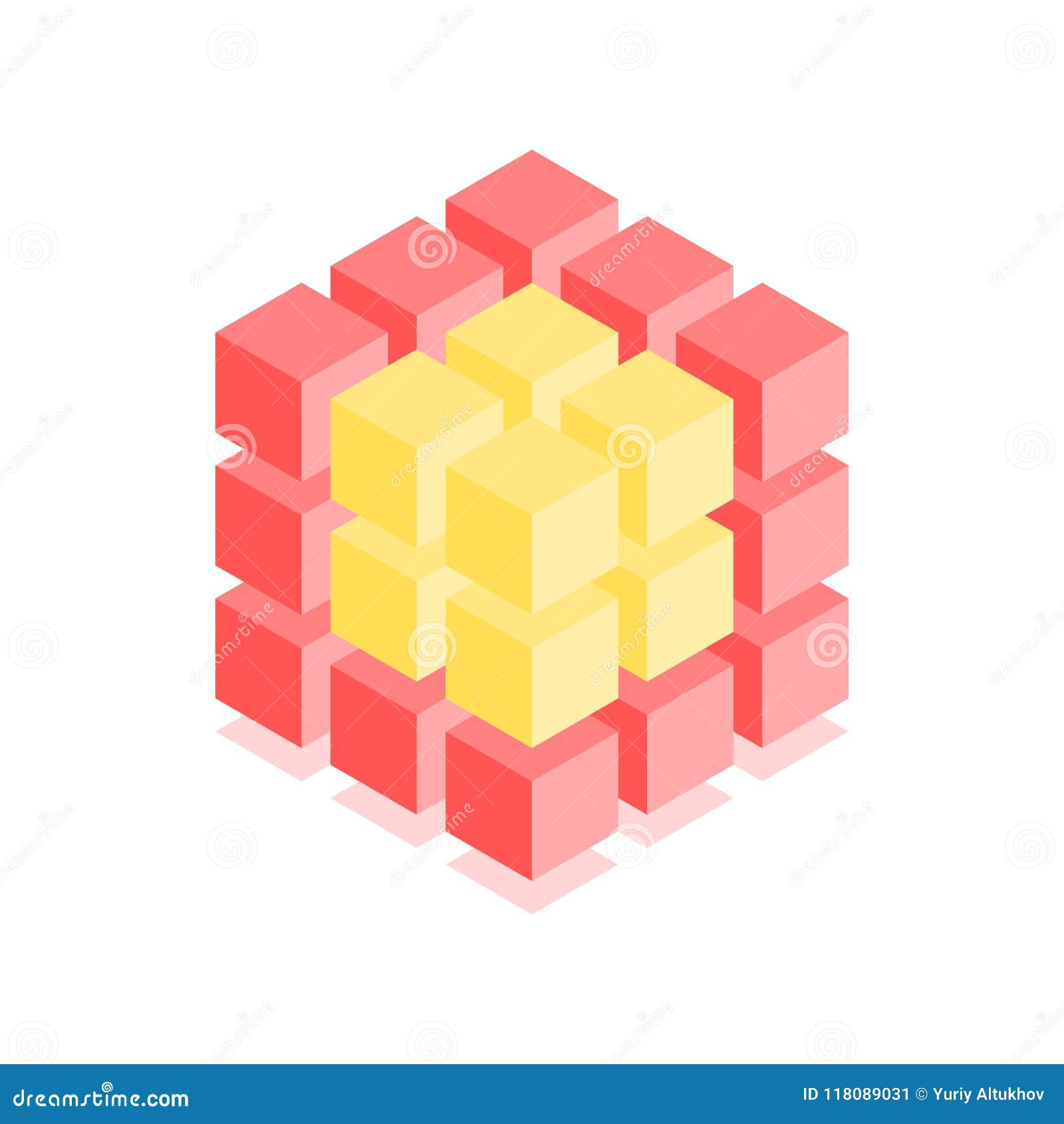 Abstract Cubic Icon. Isometric Illustration for Covers Design in Flat ...