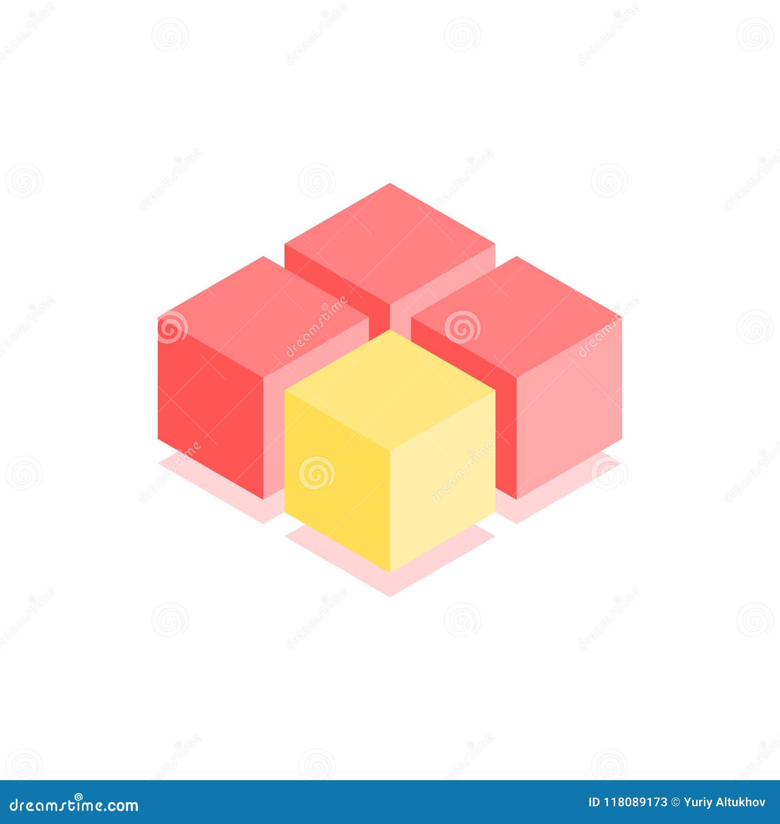 Abstract Cubic Icon. Isometric Illustration for Covers Design in Flat ...