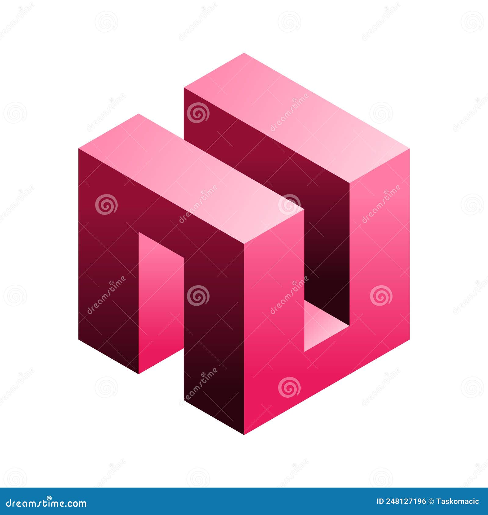 Abstract Cubical Shape. Architectural Design Element. Stock Vector ...