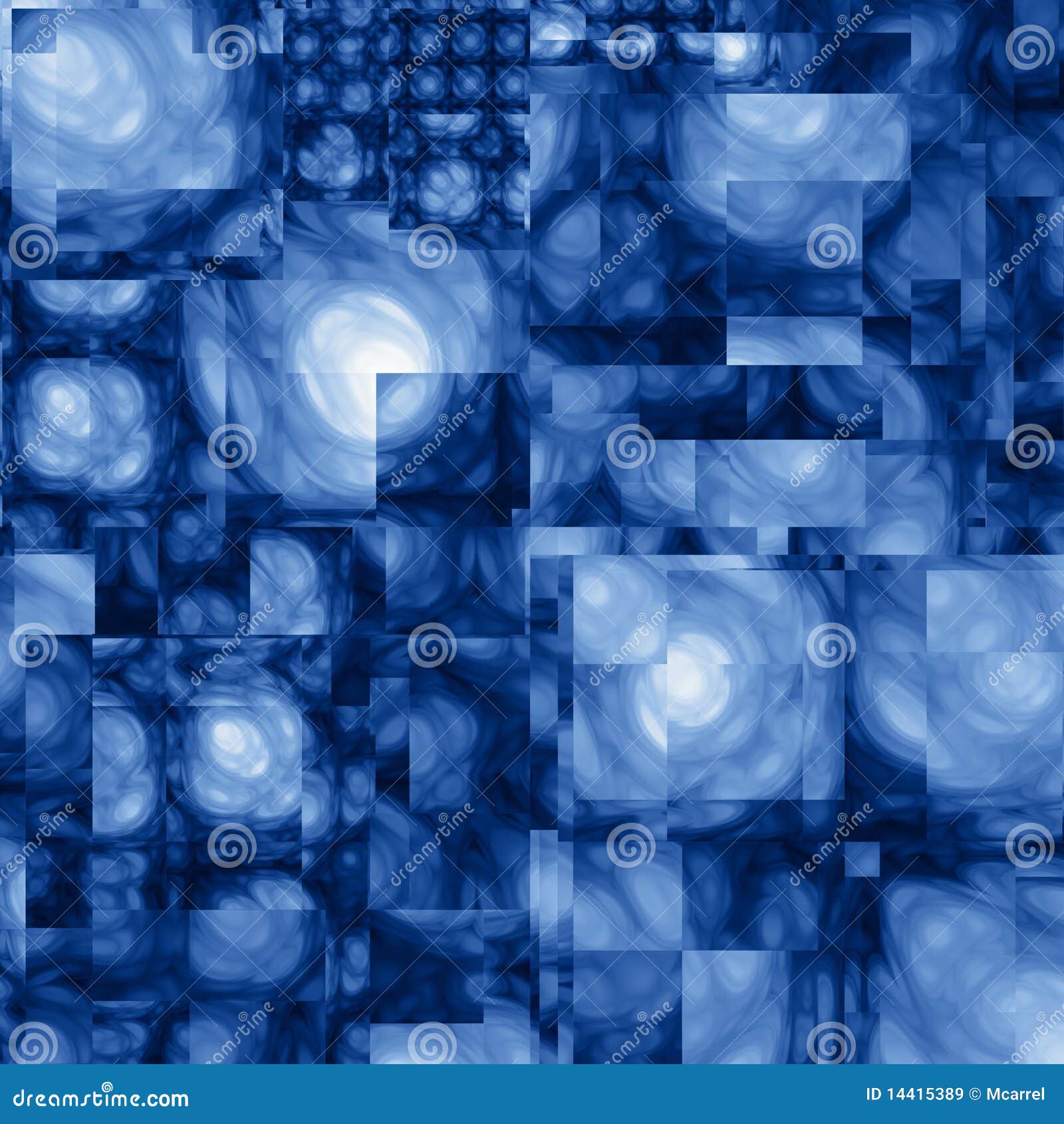 Abstract Cubist Fractal Blue Background Stock Illustration ...