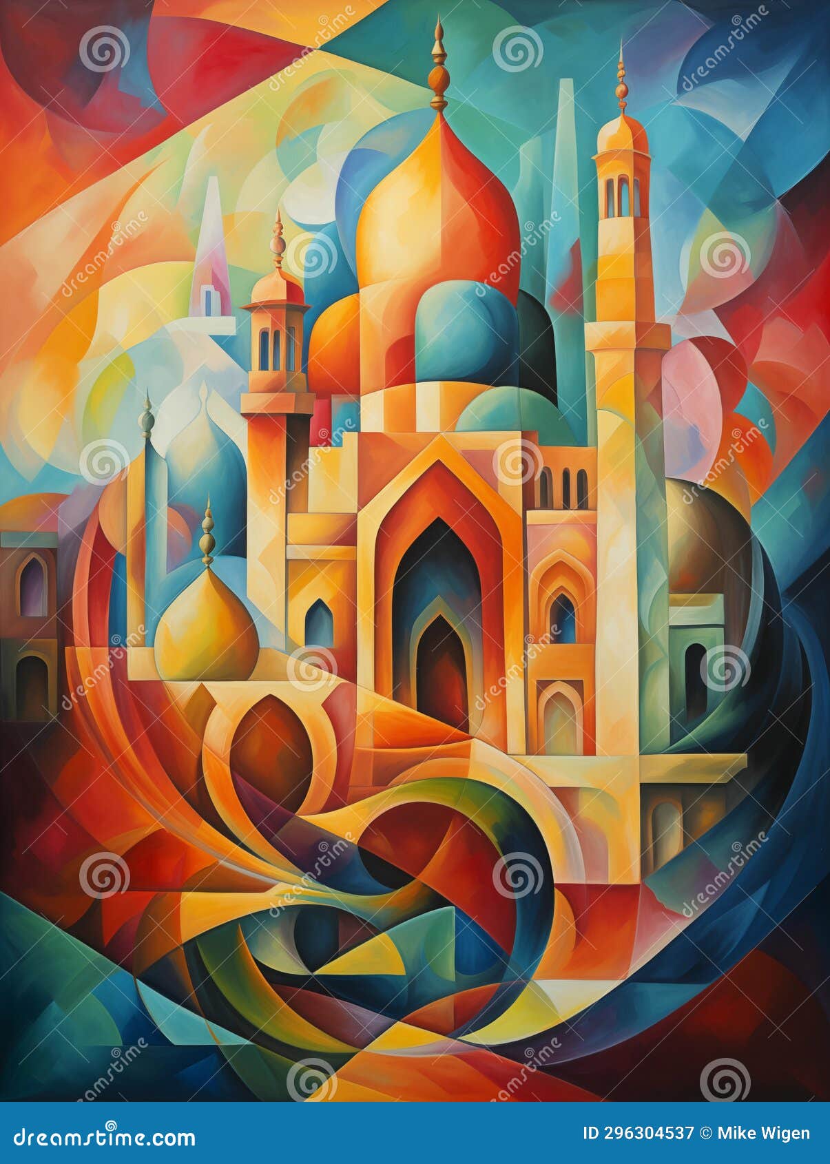 Abstract Cubistic Oil Painting - Generative AI Stock Image - Image of ...