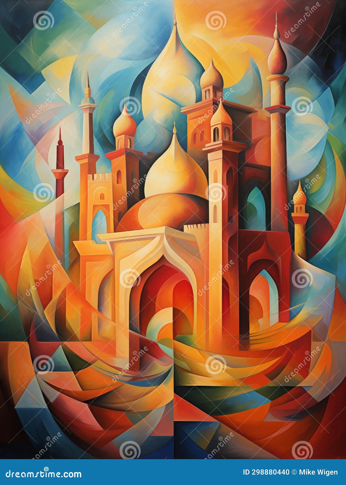 Abstract Cubistic Oil Painting - Generative AI Stock Photo - Image of ...