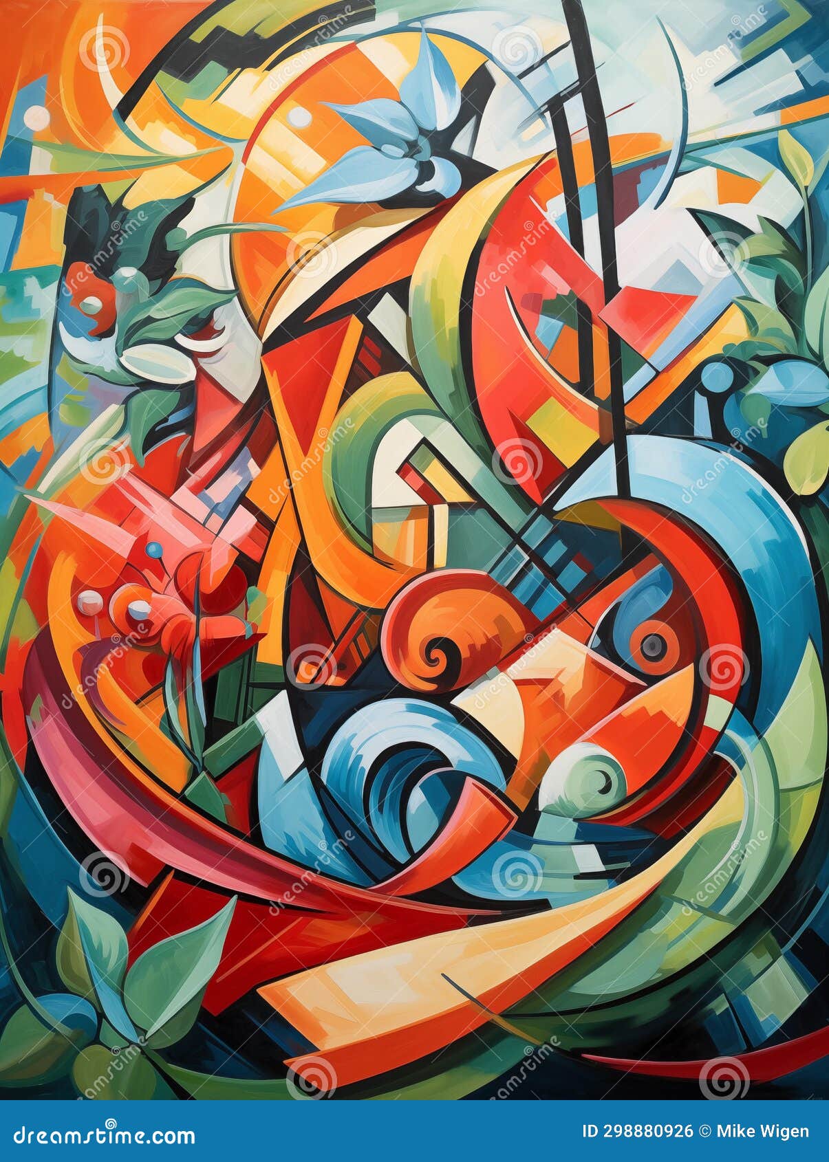 Abstract Cubistic Oil Painting - Generative AI Stock Photo - Image of ...