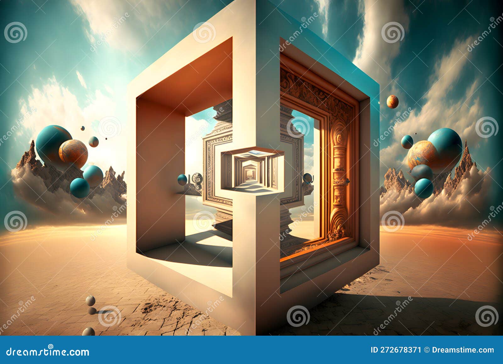 Abstract Cuboid Visualisation of Multi-dimensional Space on Sand of ...