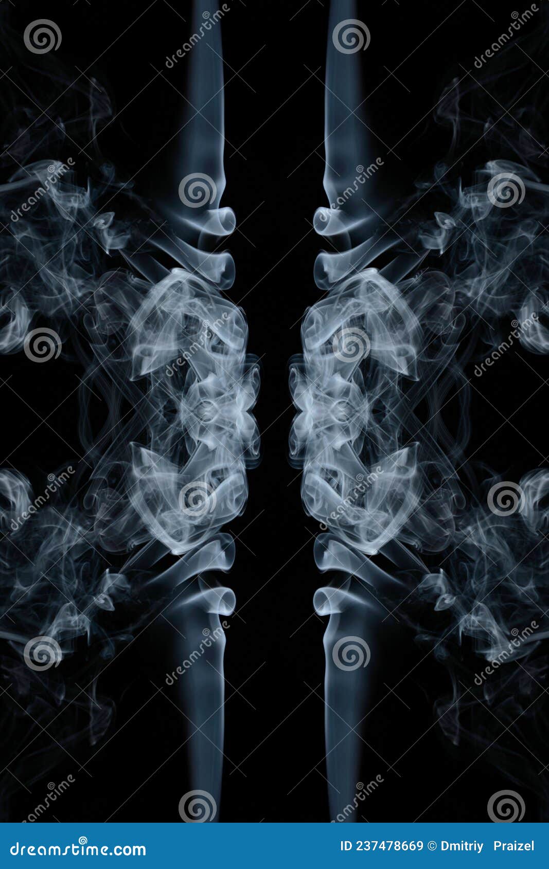 Abstract Curls and Clouds of Smoke Forming Fantastic Silhouettes Stock ...