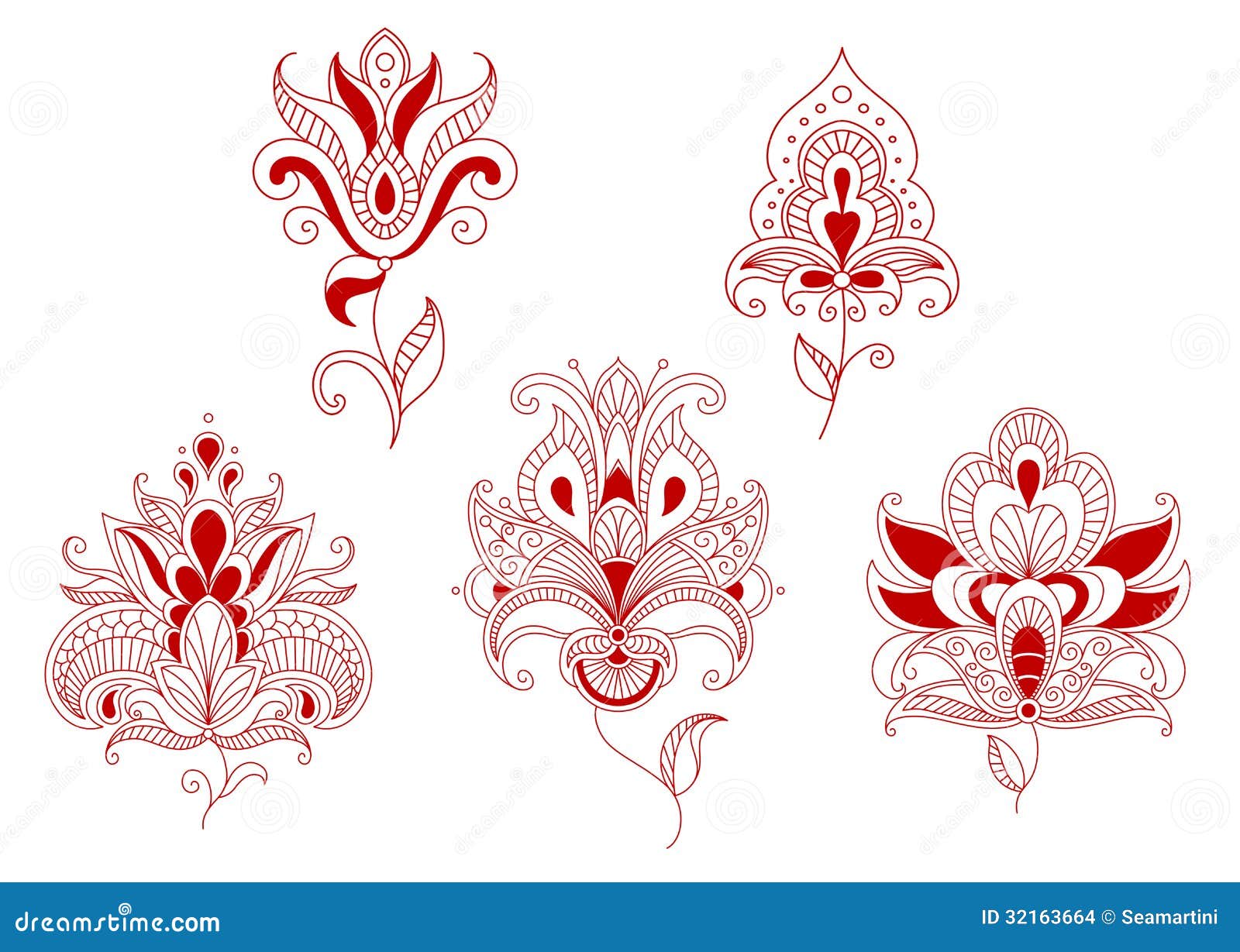 Abstract curly flowers stock vector. Illustration of design - 32163664