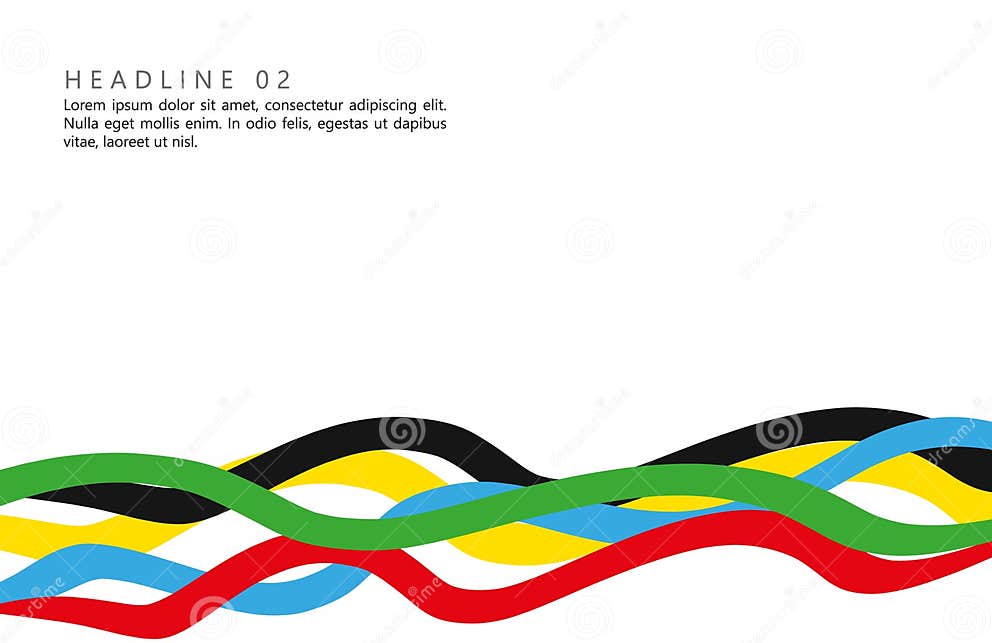 Abstract Curly Line with Olympics Color. Stock Vector - Illustration of ...