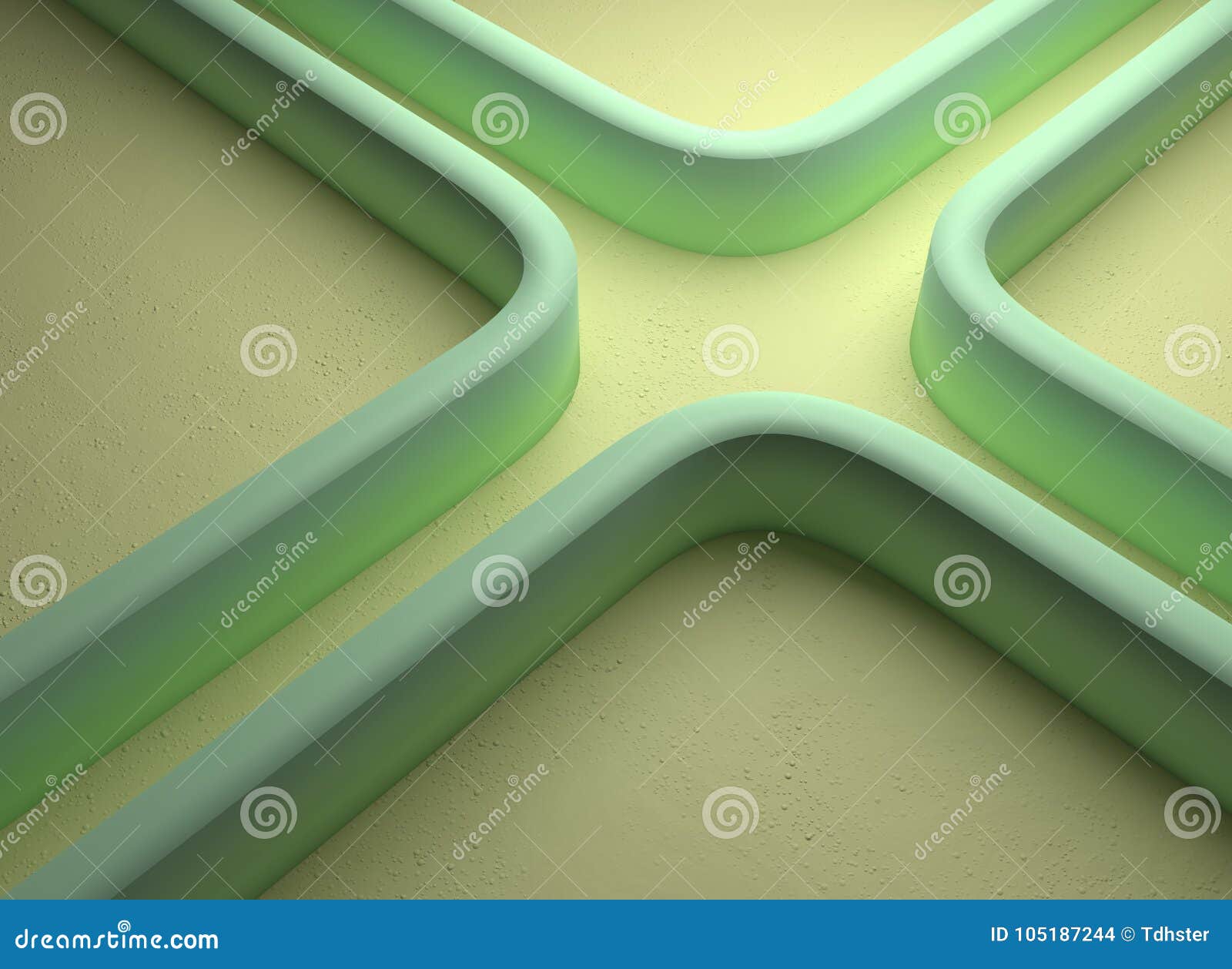 Abstract Curly Maze Road Background, 3d Illustration Stock Illustration ...