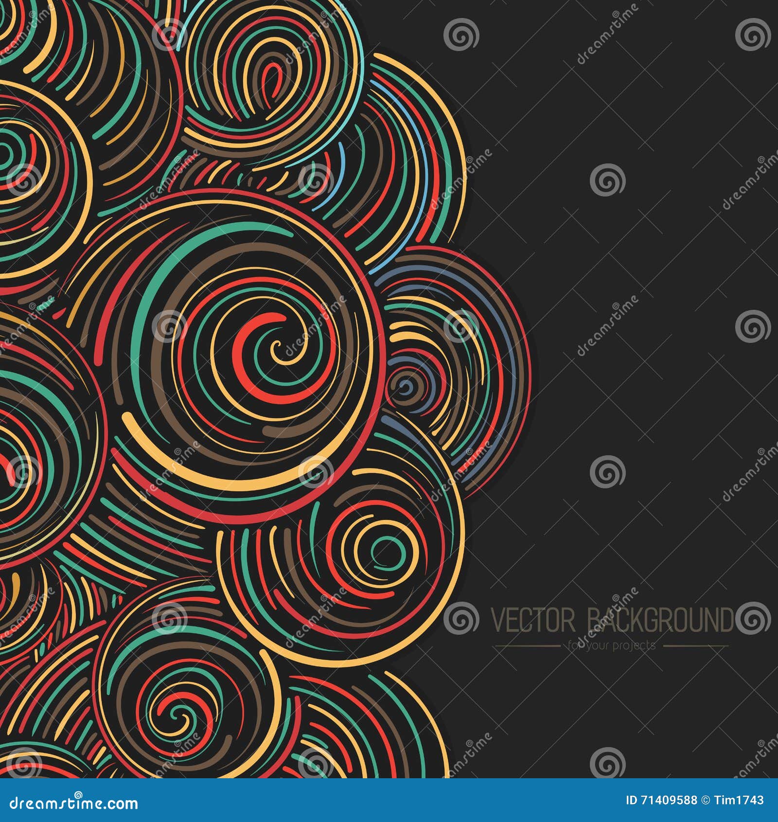 Abstract Curly Vector Background Stock Vector - Illustration of color ...