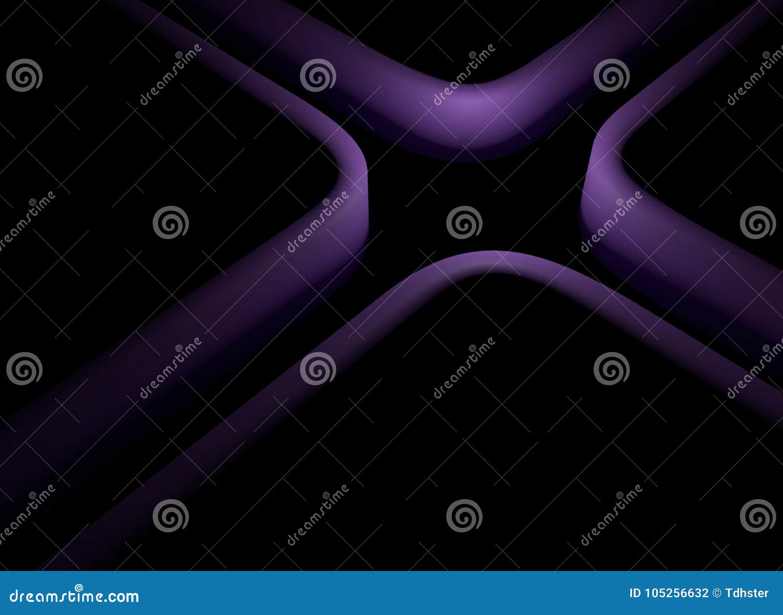 Abstract Curly Violet Maze Road Background, 3d Illustration Stock ...