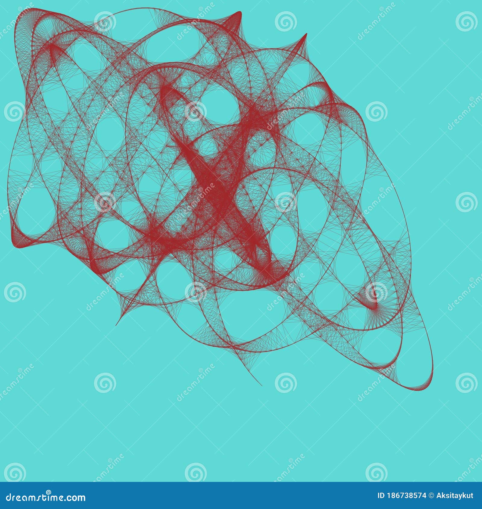 Abstract Curve Colorful Geometric Line Art Sketch Illustration Stock ...