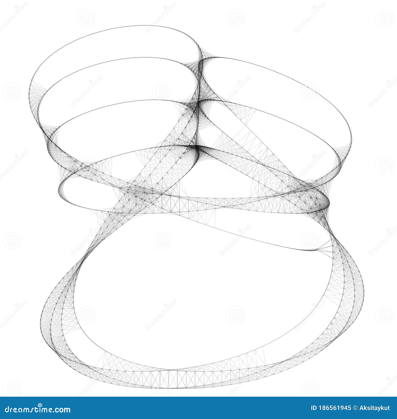 Abstract Curve Geometric Line Art Sketch Illustration Stock ...