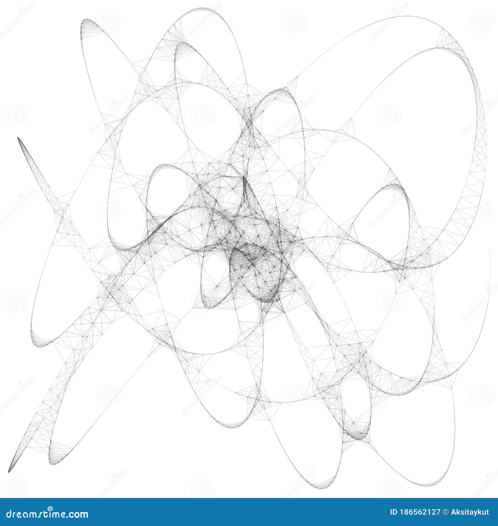 Abstract Curve Geometric Line Art Sketch Illustration Stock ...