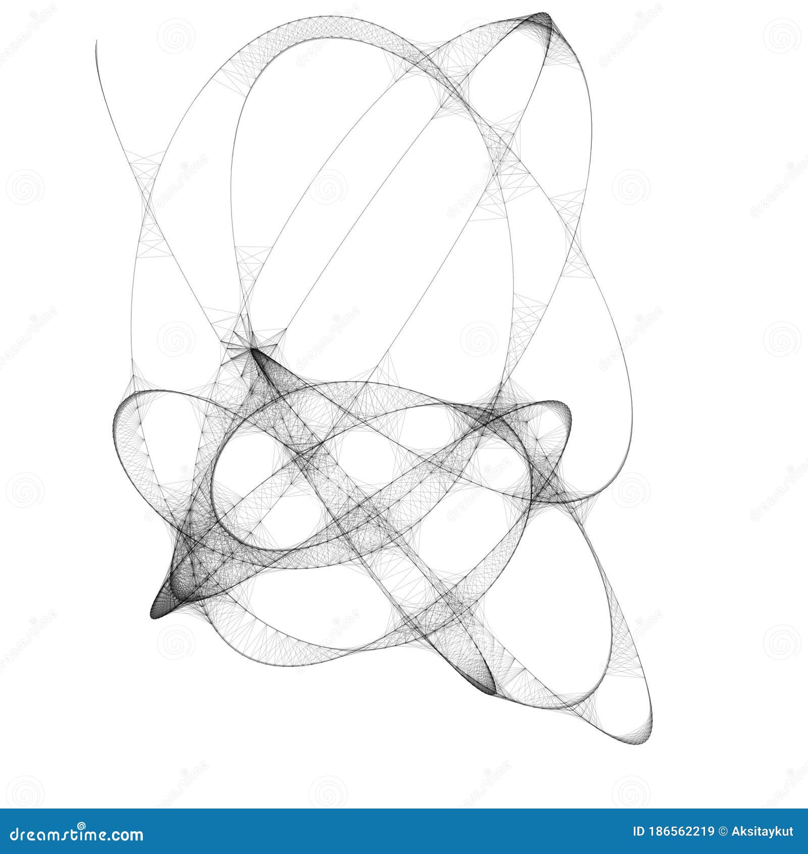 Abstract Curve Geometric Line Art Sketch Illustration Stock ...