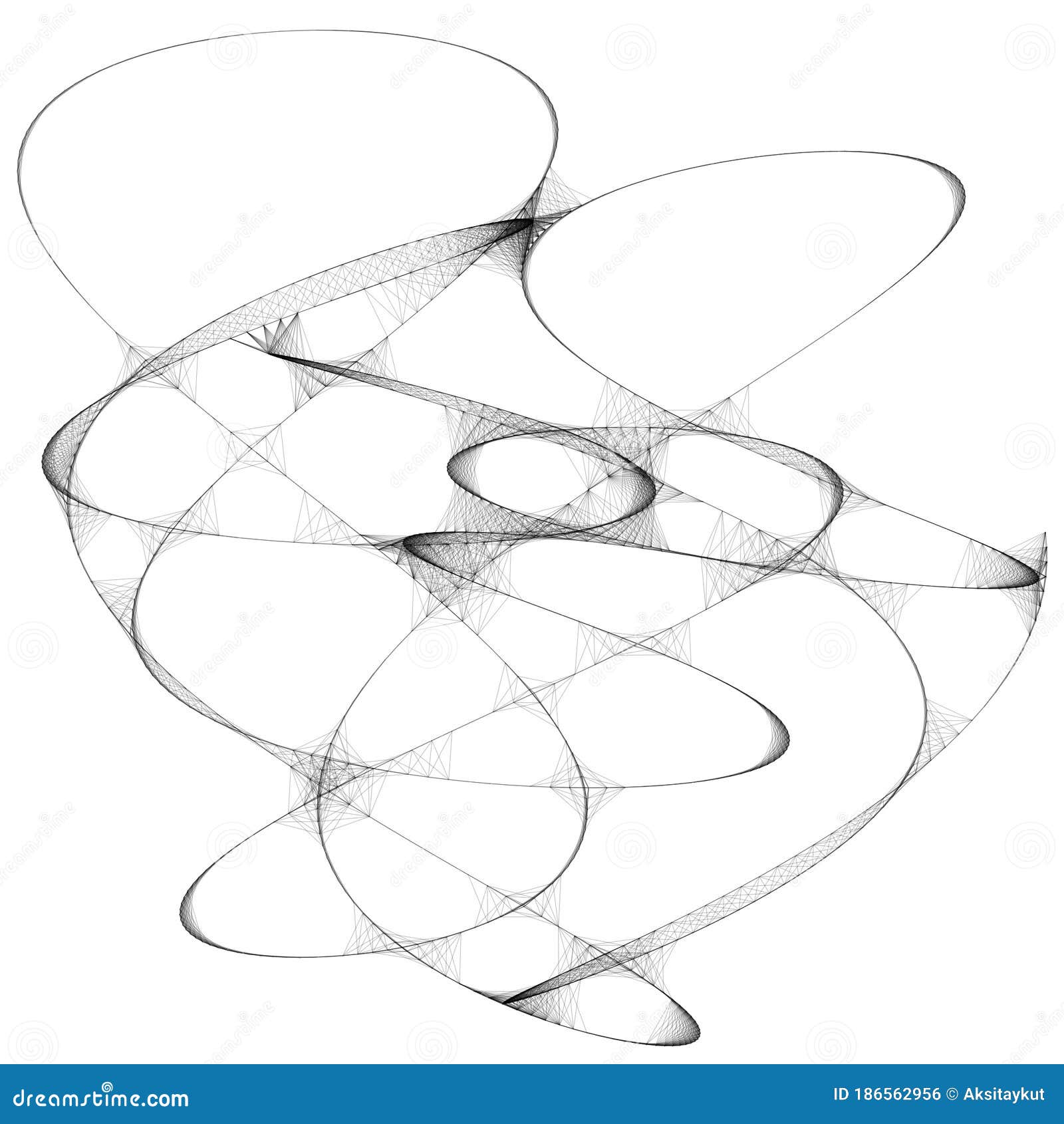Abstract Curve Geometric Line Art Sketch Illustration Stock ...