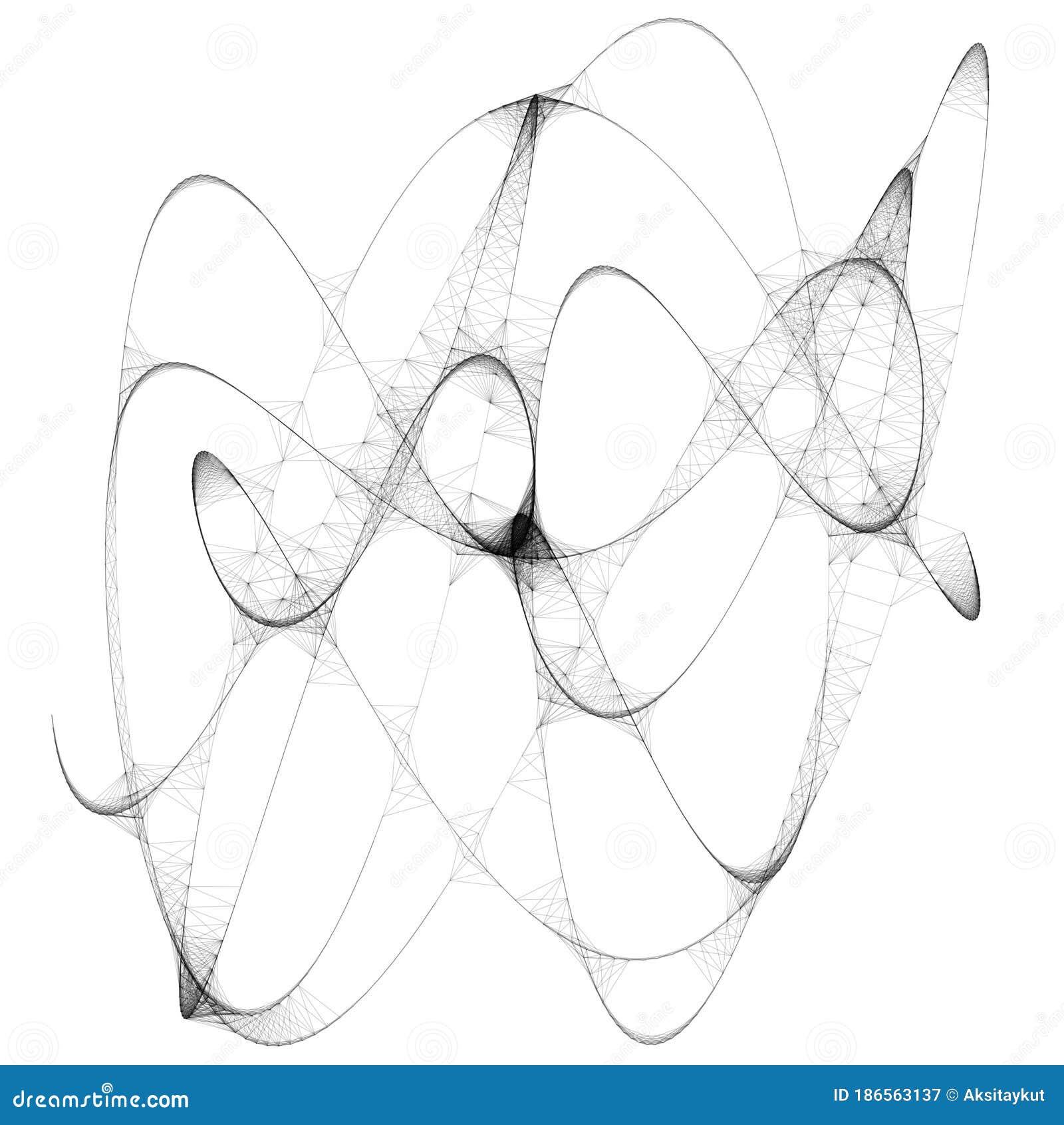 Abstract Curve Geometric Line Art Sketch Illustration Stock ...