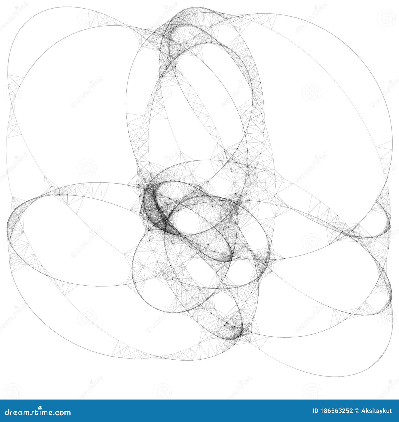 Abstract Curve Geometric Line Art Sketch Illustration Stock ...