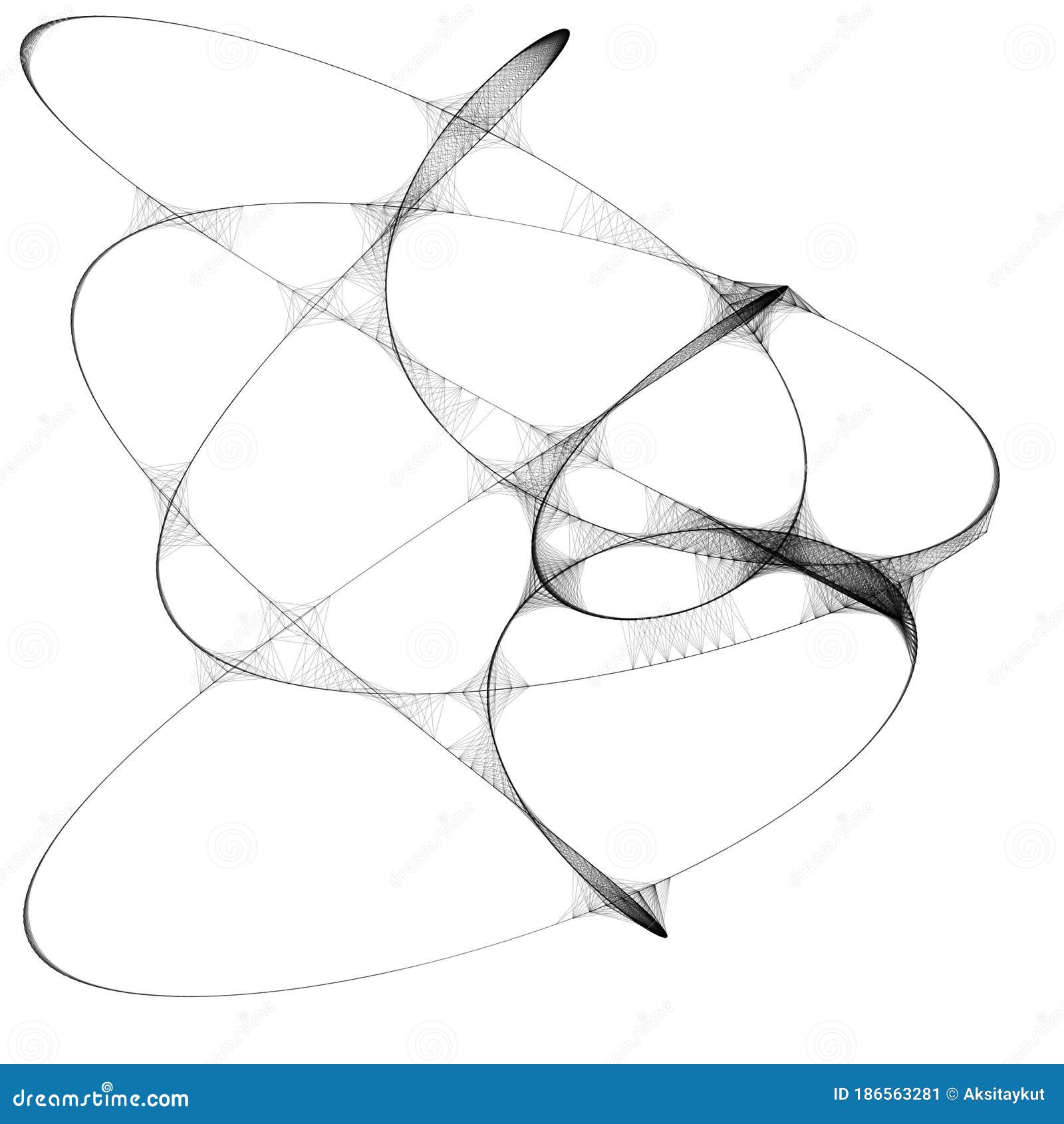 Abstract Curve Geometric Line Art Sketch Illustration Stock ...