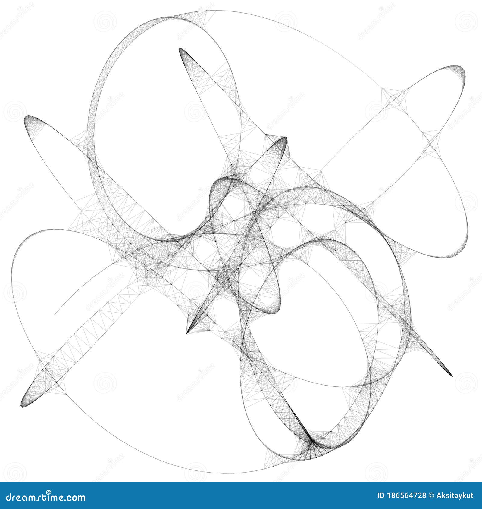 Abstract Curve Geometric Line Art Sketch Illustration Stock ...