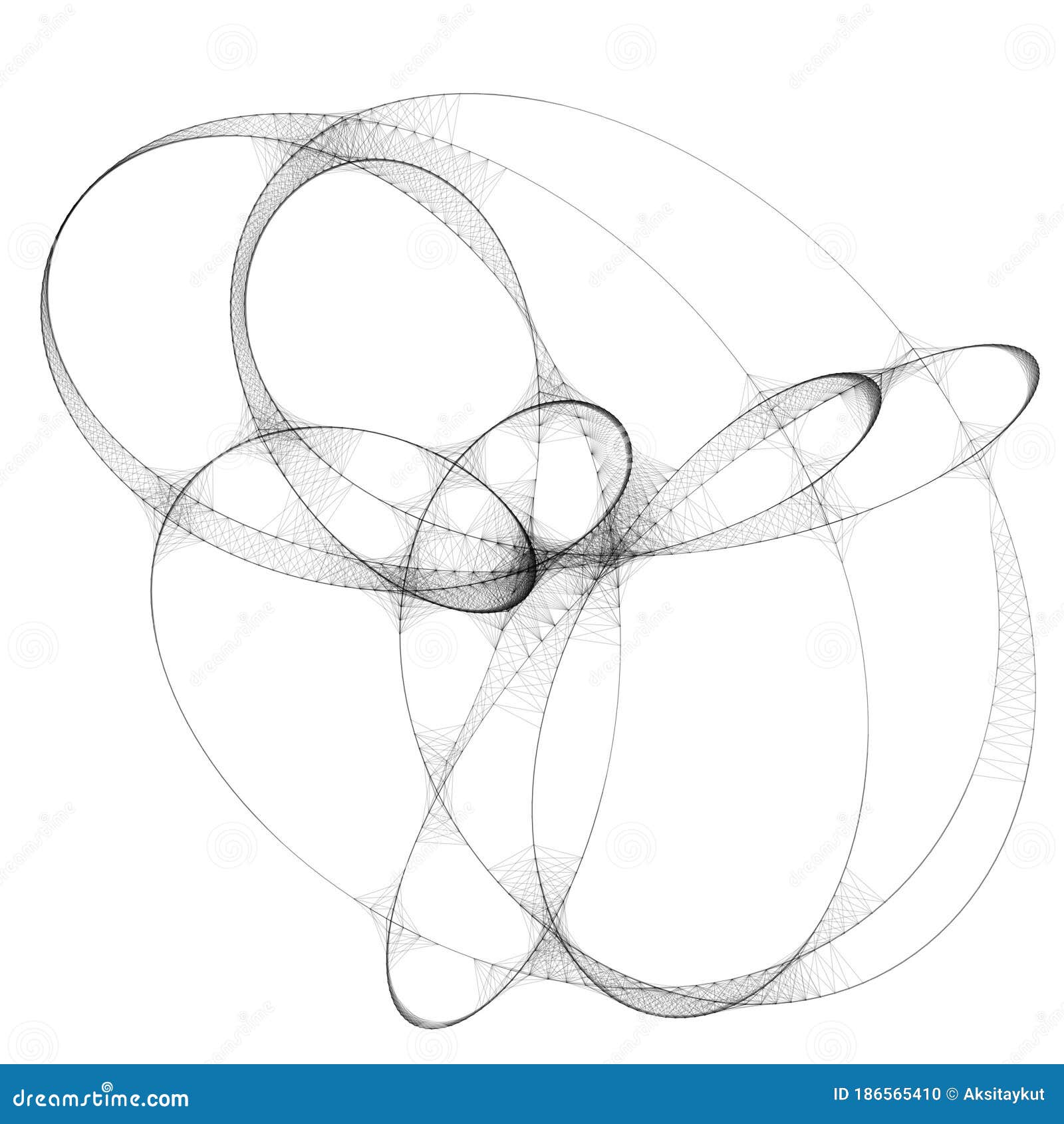 Abstract Curve Geometric Line Art Sketch Illustration Stock ...
