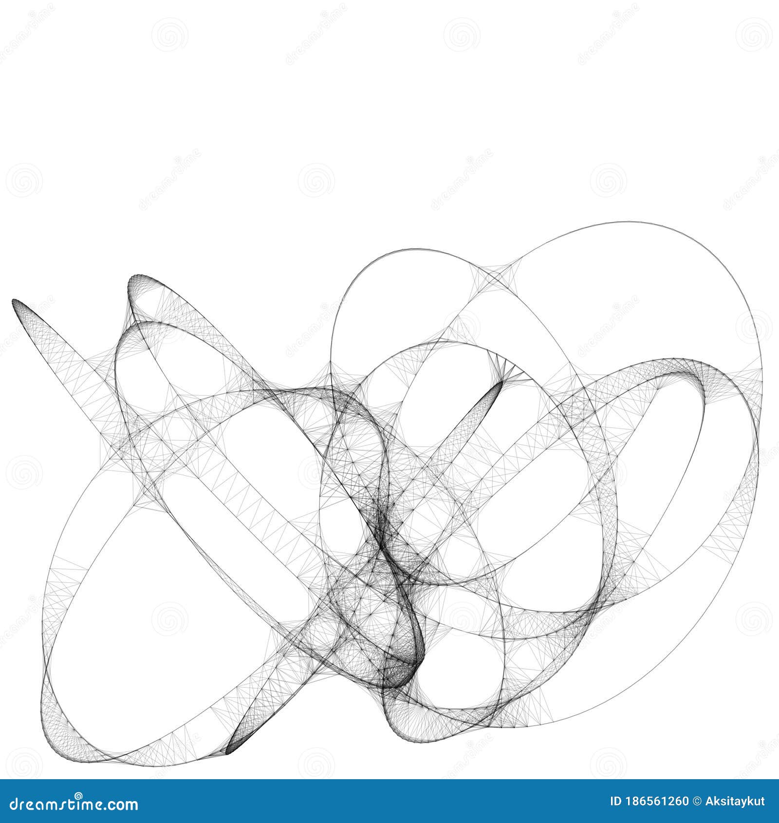 Abstract Curve Geometric Line Art Sketch Illustration Stock ...