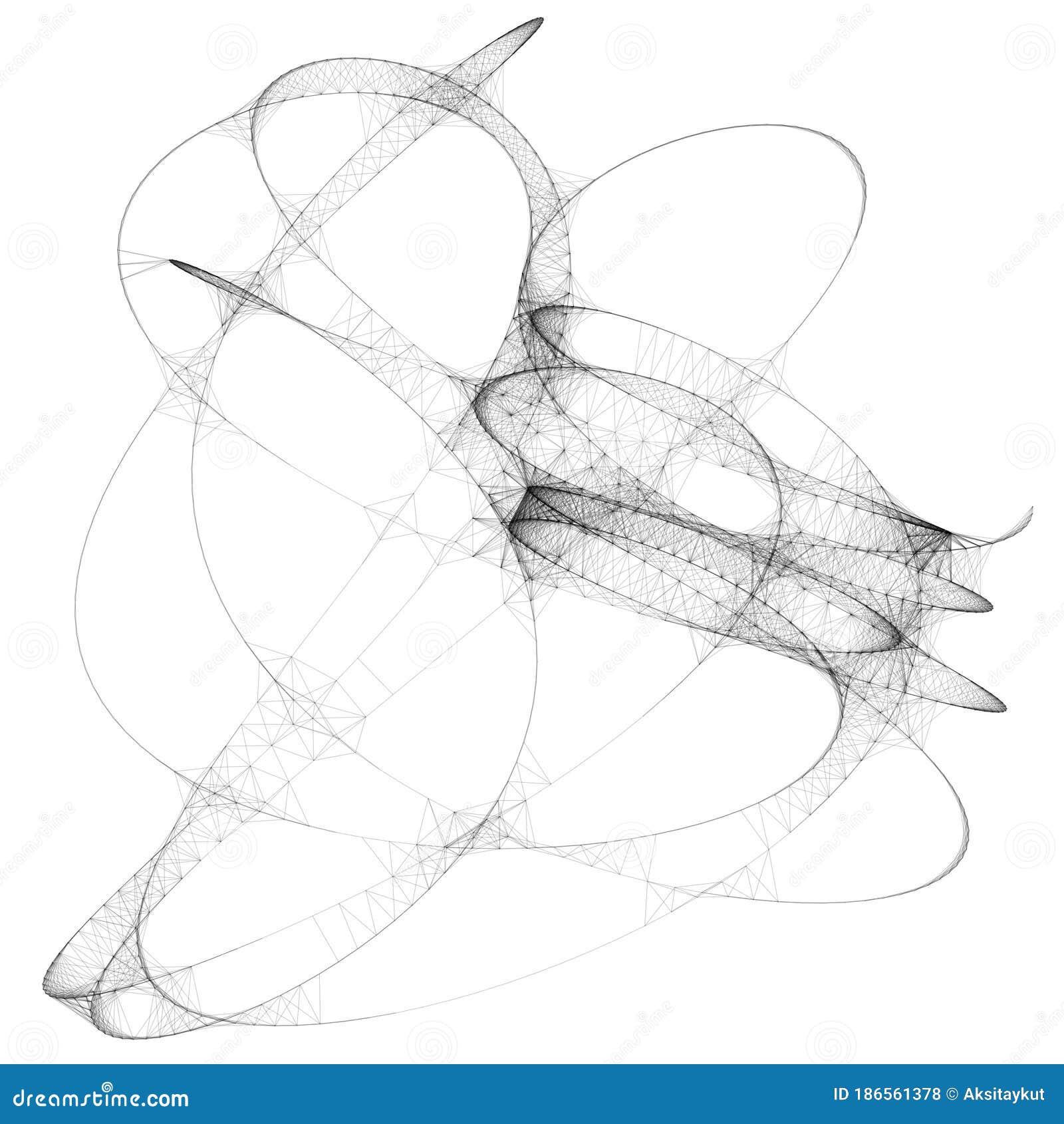 Abstract Curve Geometric Line Art Sketch Illustration Stock ...