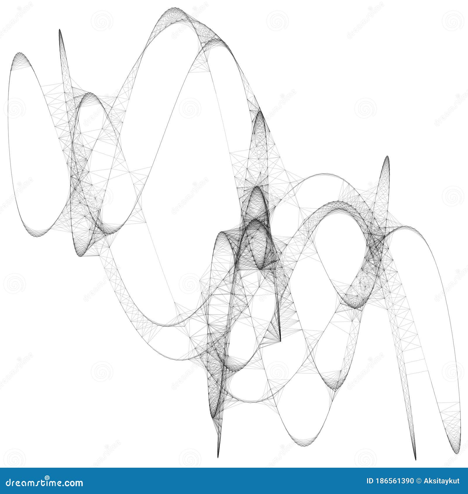Abstract Curve Geometric Line Art Sketch Illustration Stock ...