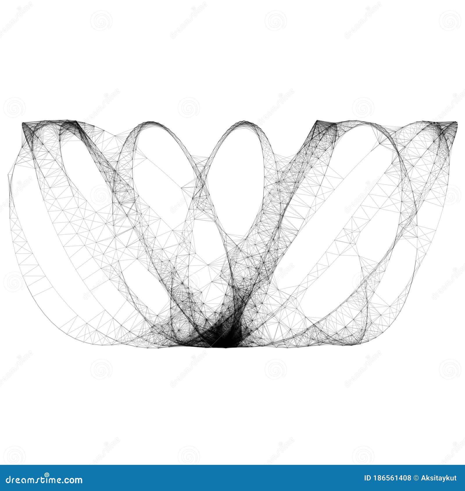Abstract Curve Geometric Line Art Sketch Illustration Stock ...