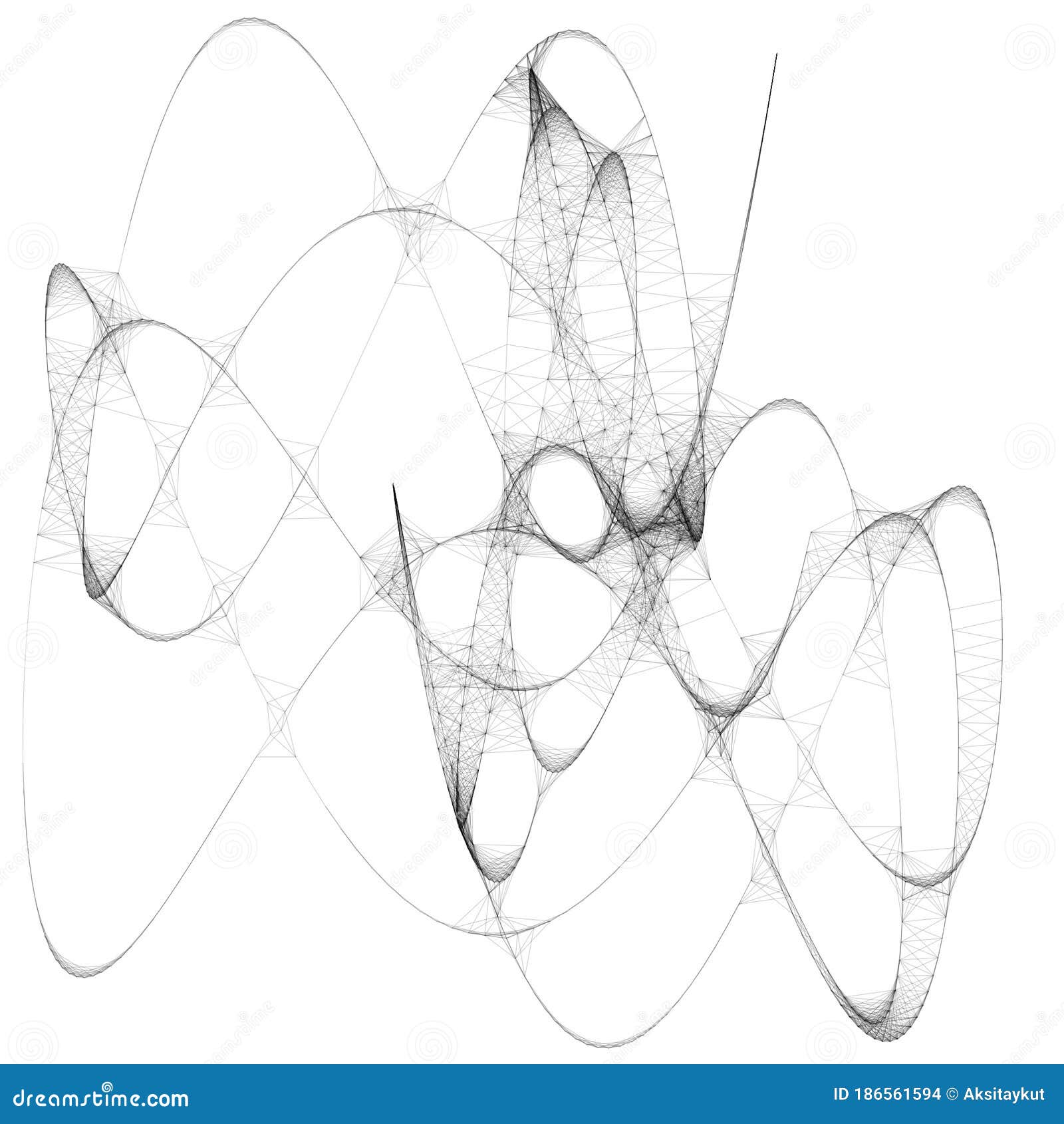 Abstract Curve Geometric Line Art Sketch Illustration Stock ...