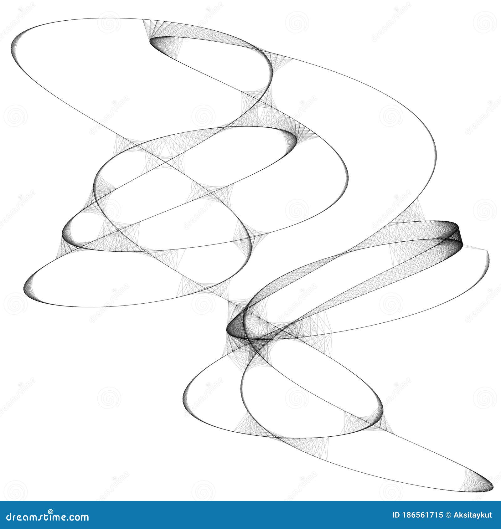 Abstract Curve Geometric Line Art Sketch Illustration Stock ...