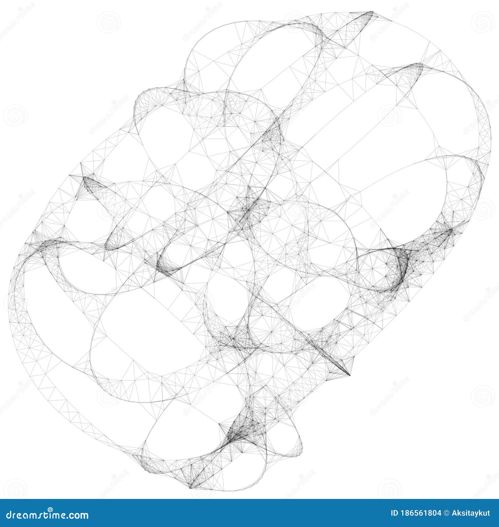 Abstract Curve Geometric Line Art Sketch Illustration Stock ...