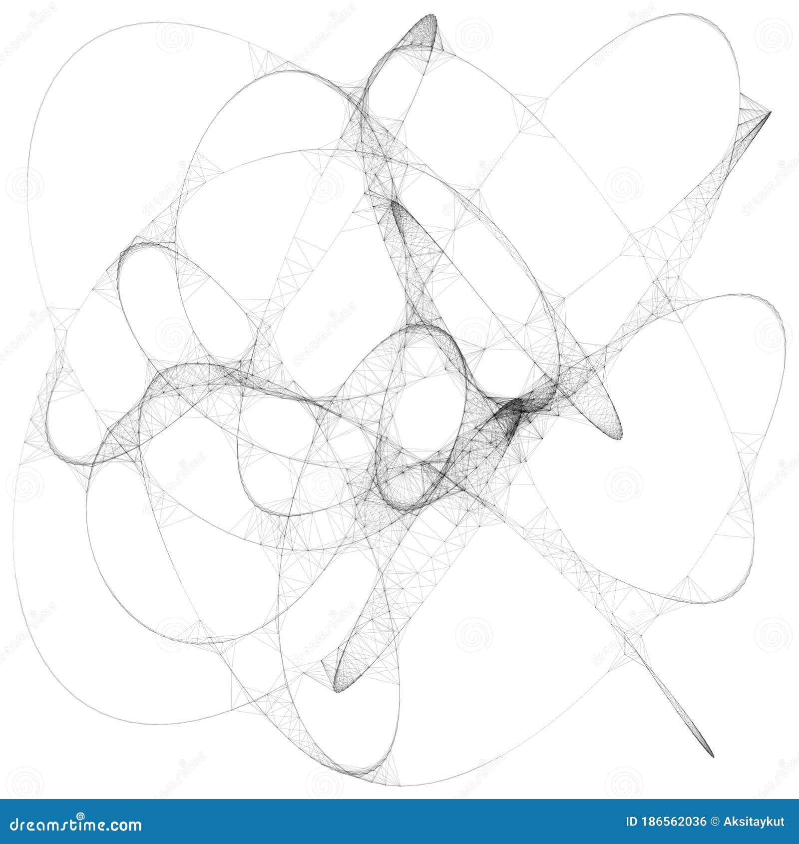 Abstract Curve Geometric Line Art Sketch Illustration Stock ...