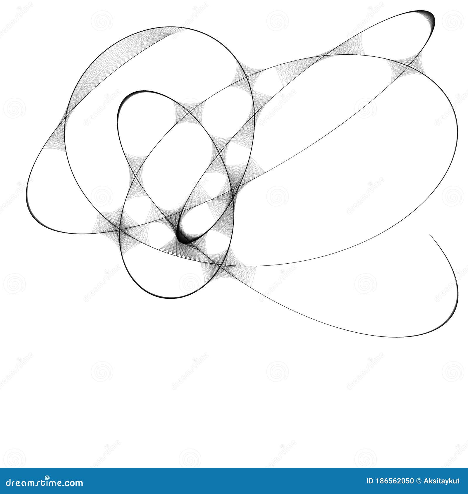 Abstract Curve Geometric Line Art Sketch Illustration Stock ...