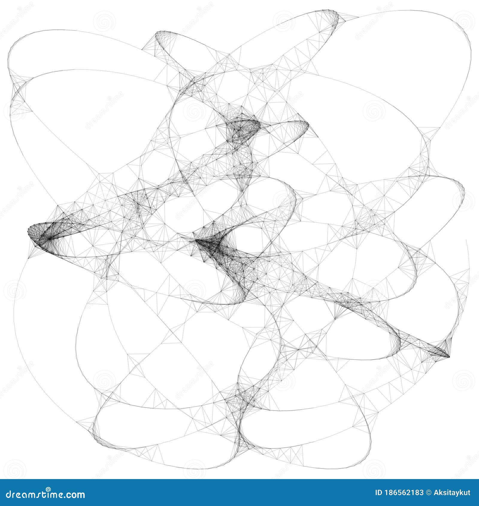 Abstract Curve Geometric Line Art Sketch Illustration Stock Image ...