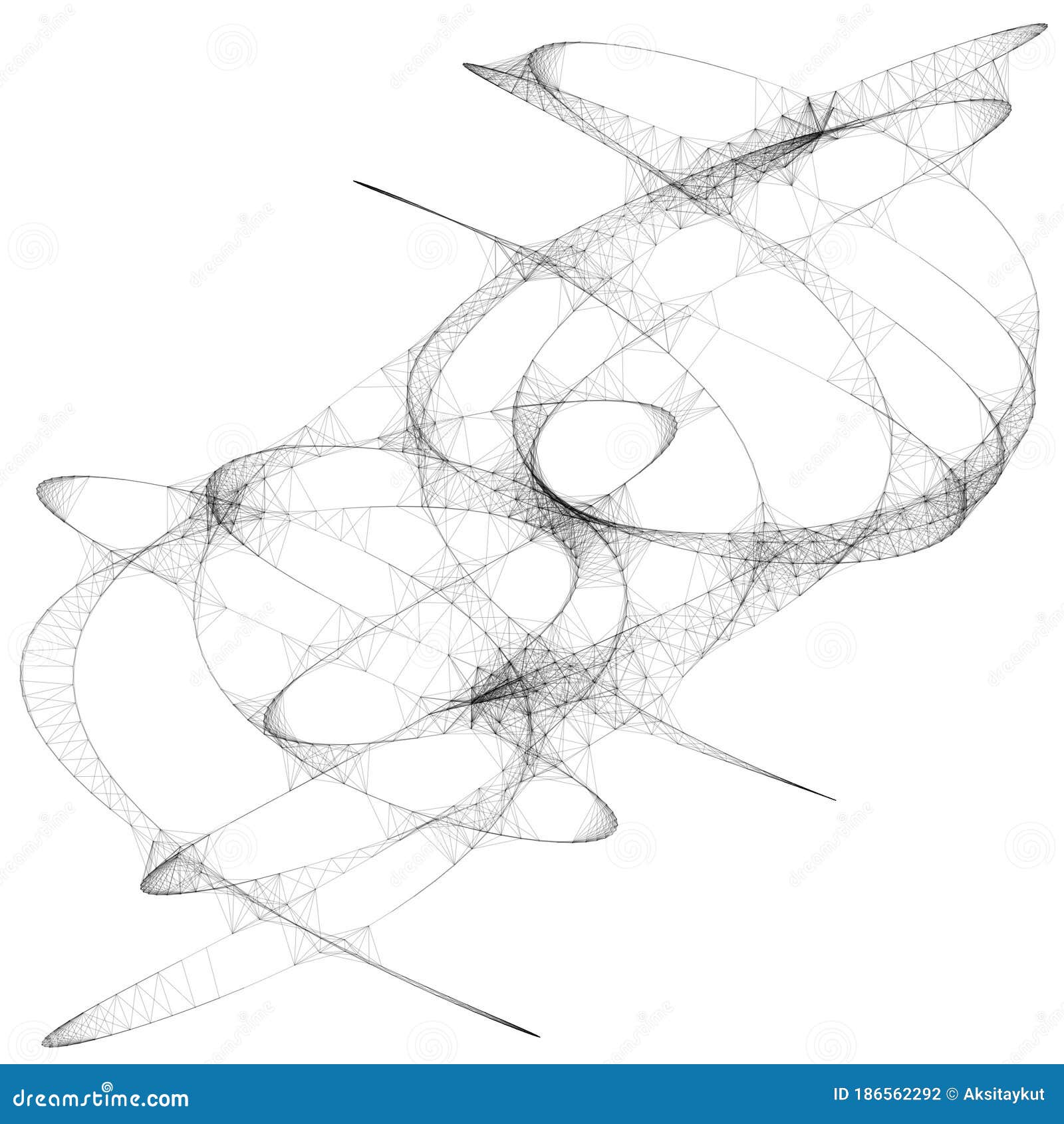 Abstract Curve Geometric Line Art Sketch Illustration Stock ...