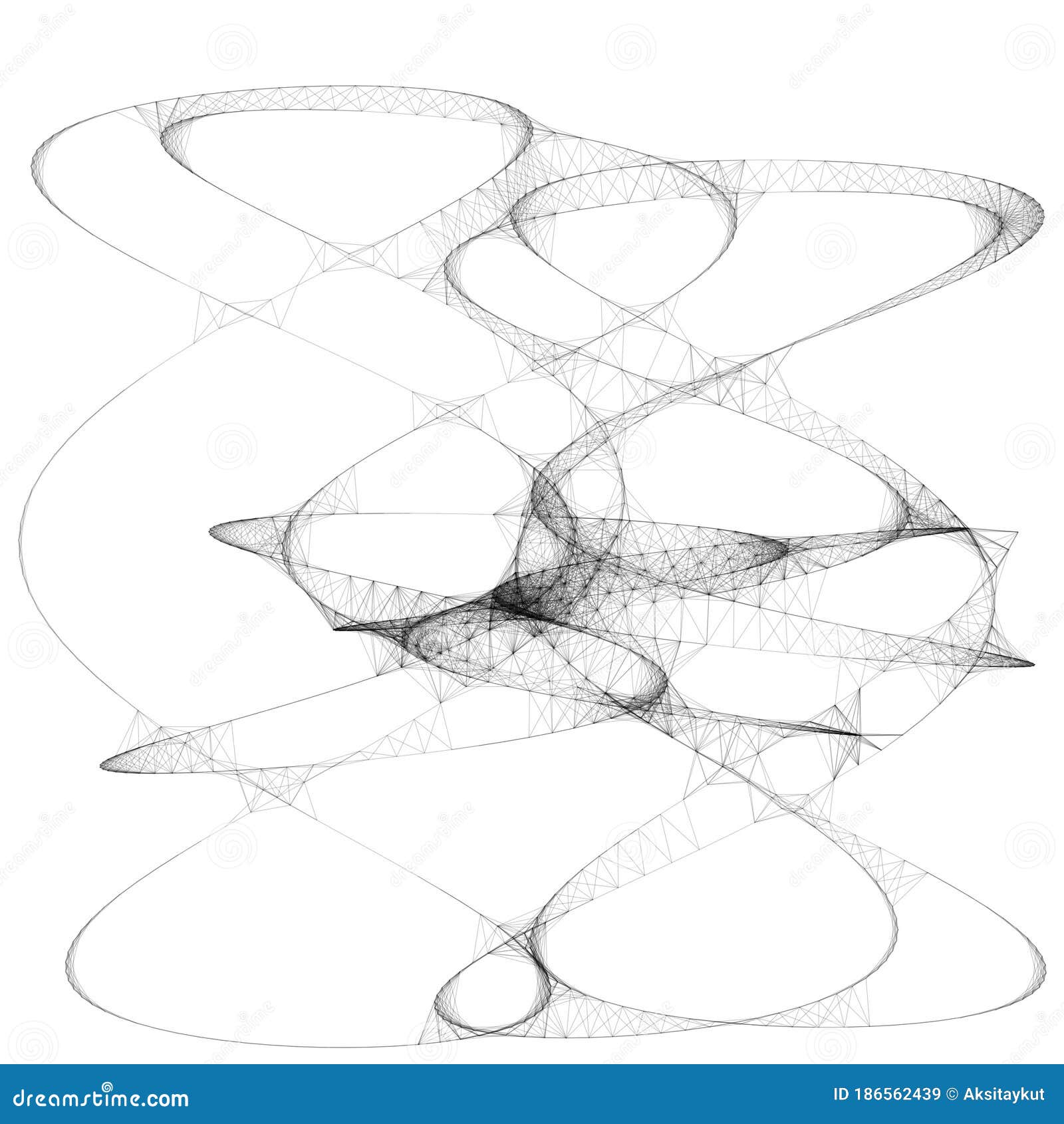 Abstract Curve Geometric Line Art Sketch Illustration Stock ...