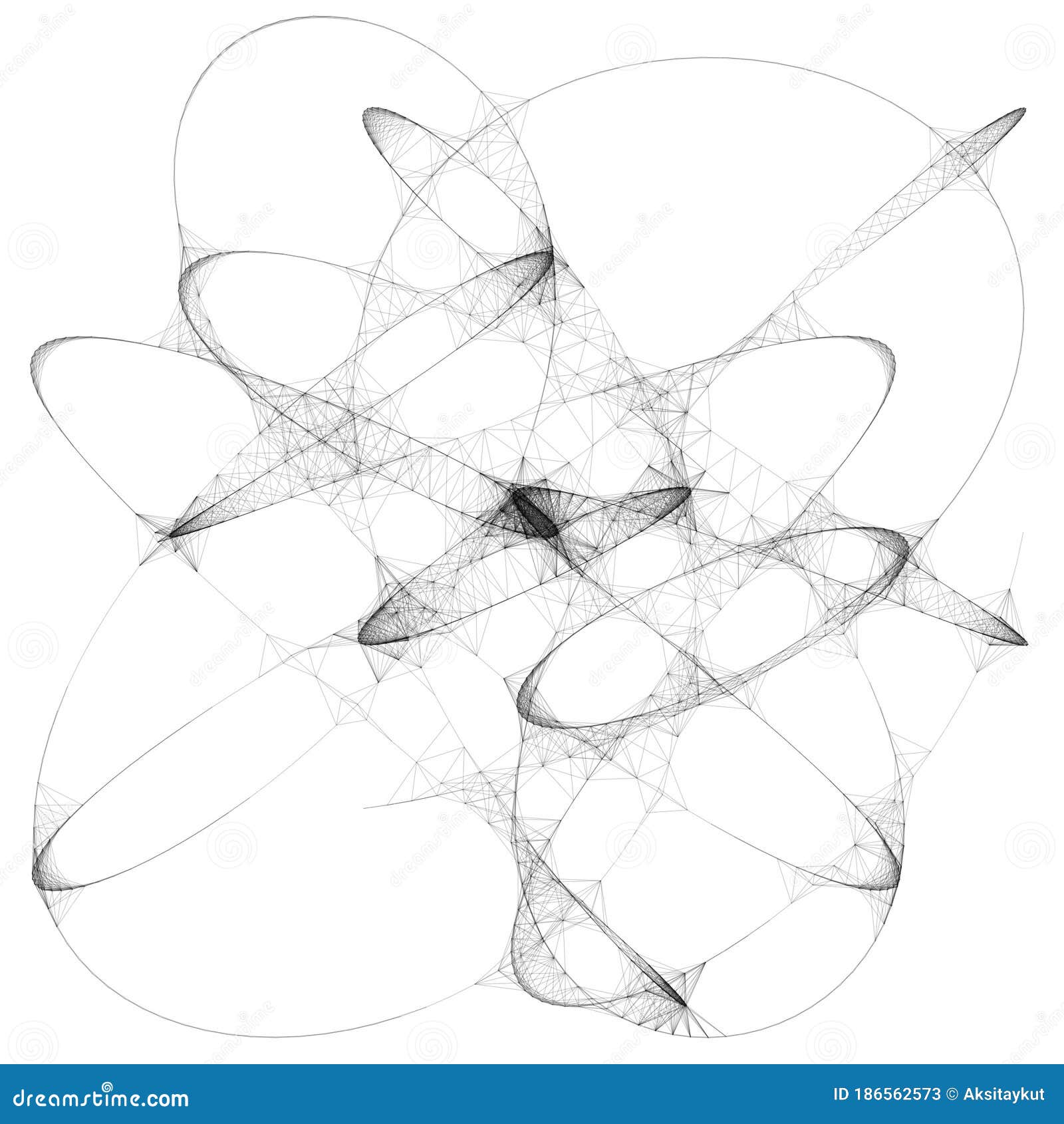 Abstract Curve Geometric Line Art Sketch Illustration Stock ...