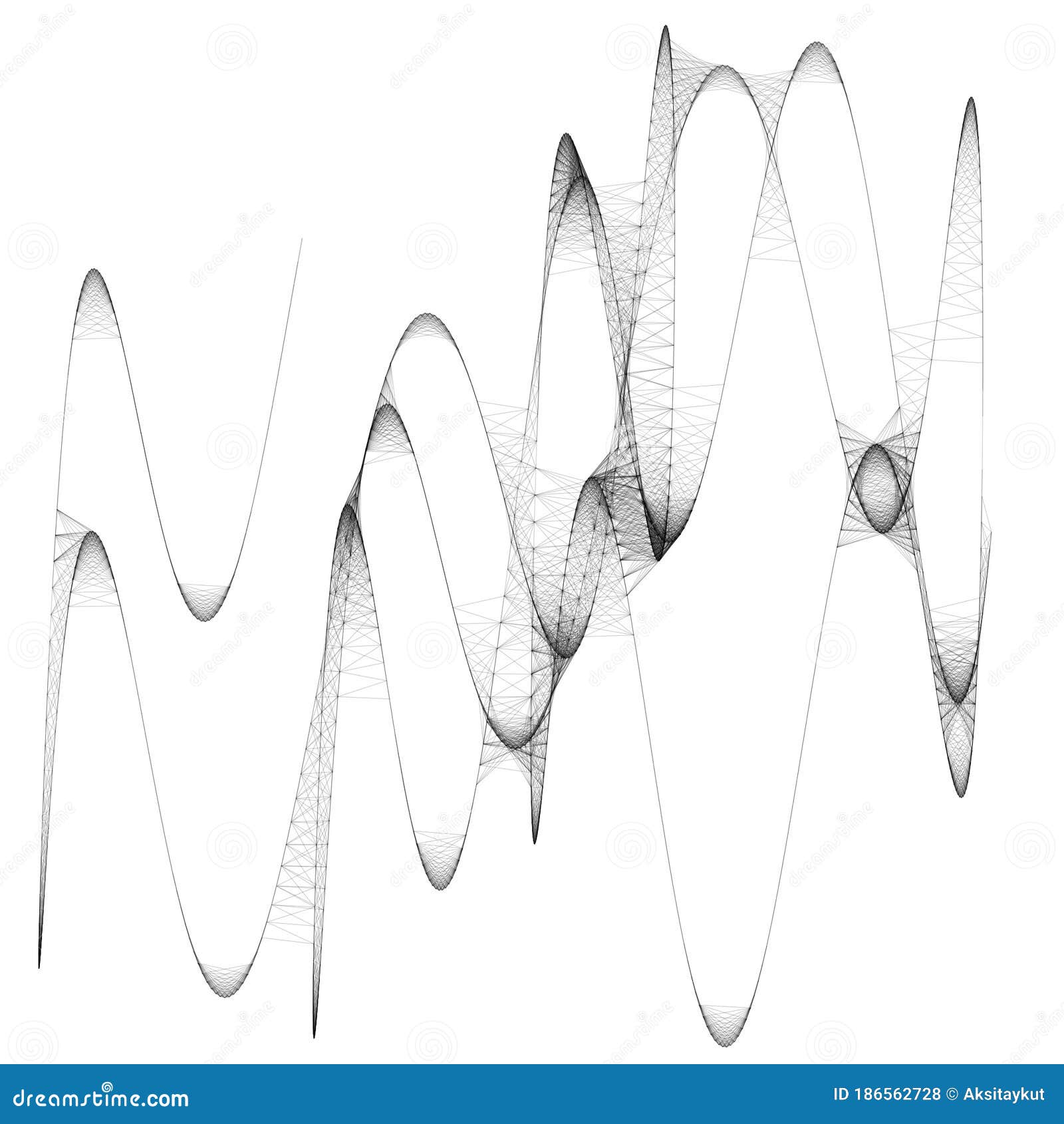 Abstract Curve Geometric Line Art Sketch Illustration Stock ...