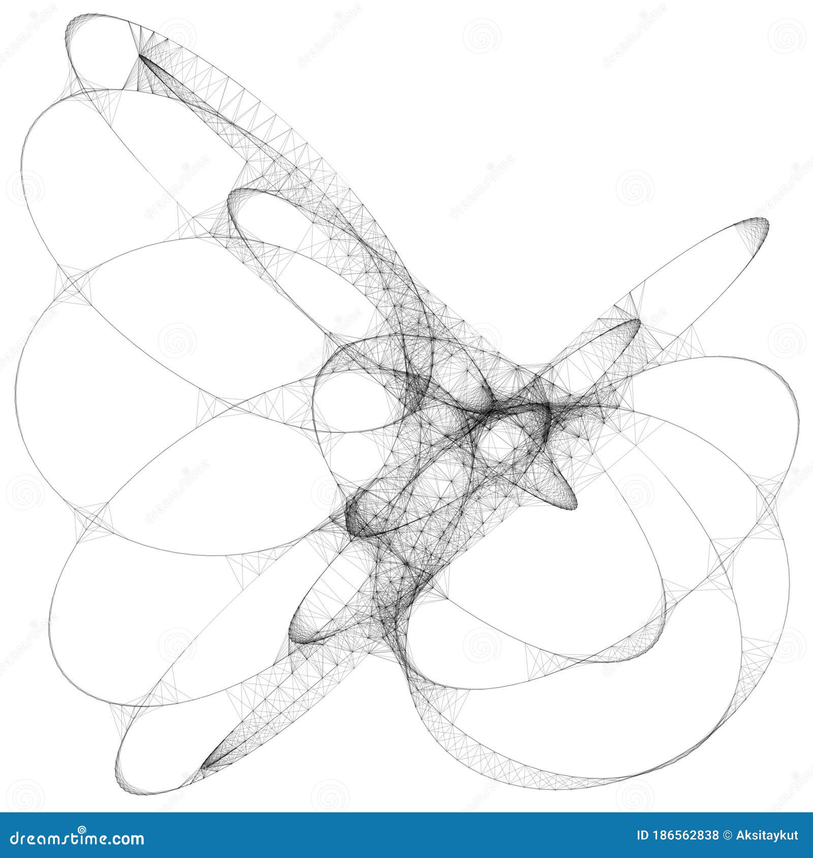 Abstract Curve Geometric Line Art Sketch Illustration Stock ...