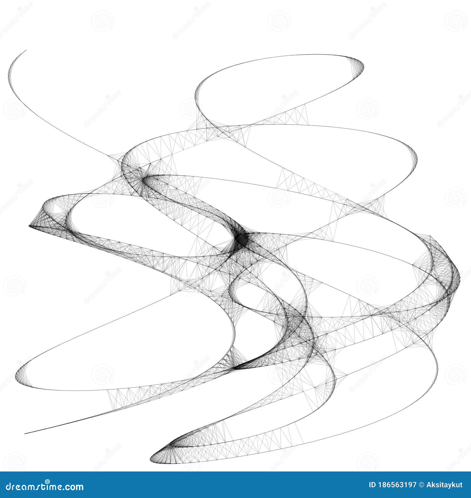 Abstract Curve Geometric Line Art Sketch Illustration Stock ...