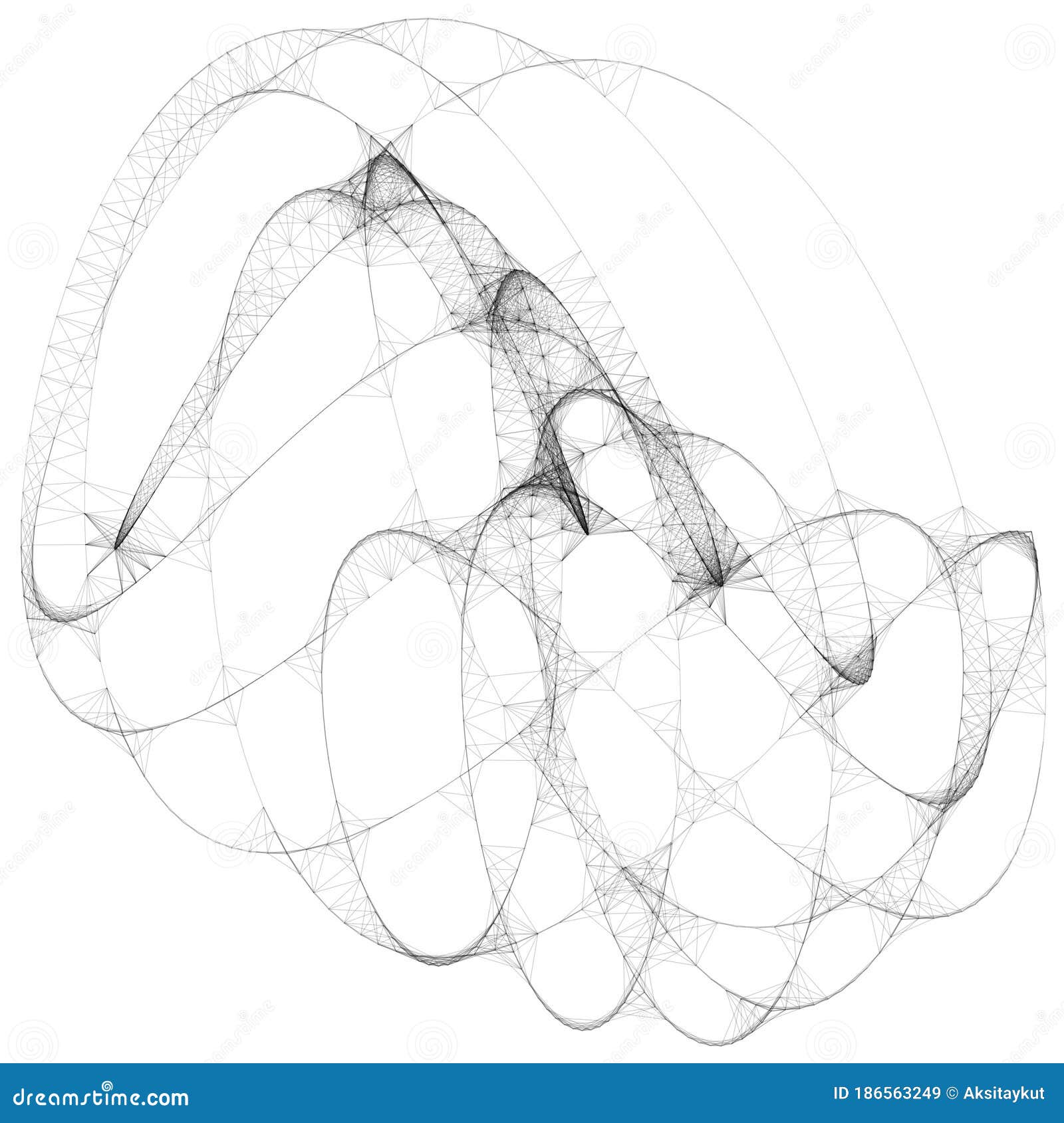 Abstract Curve Geometric Line Art Sketch Illustration Stock ...