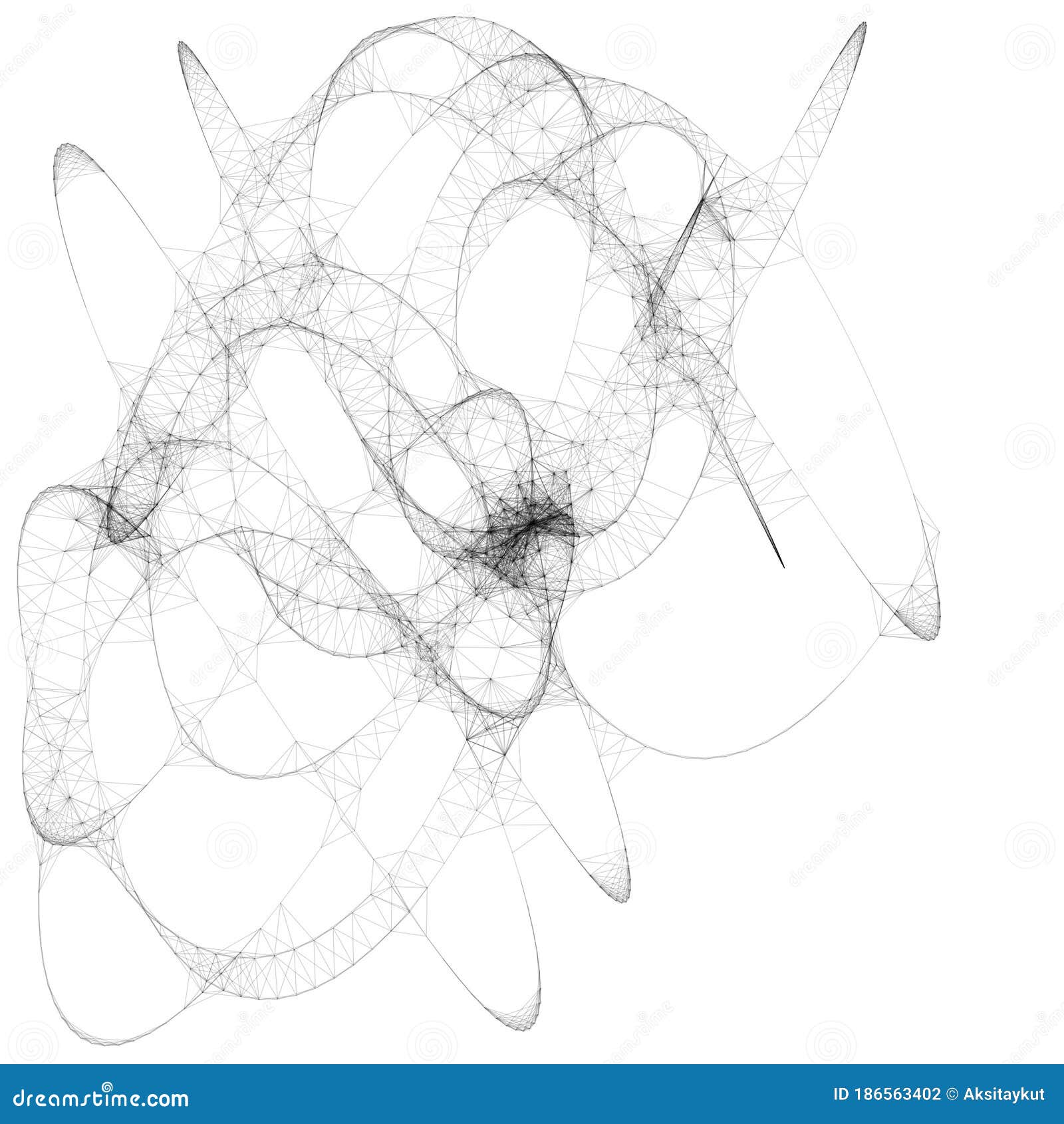 Abstract Curve Geometric Line Art Sketch Illustration Stock ...