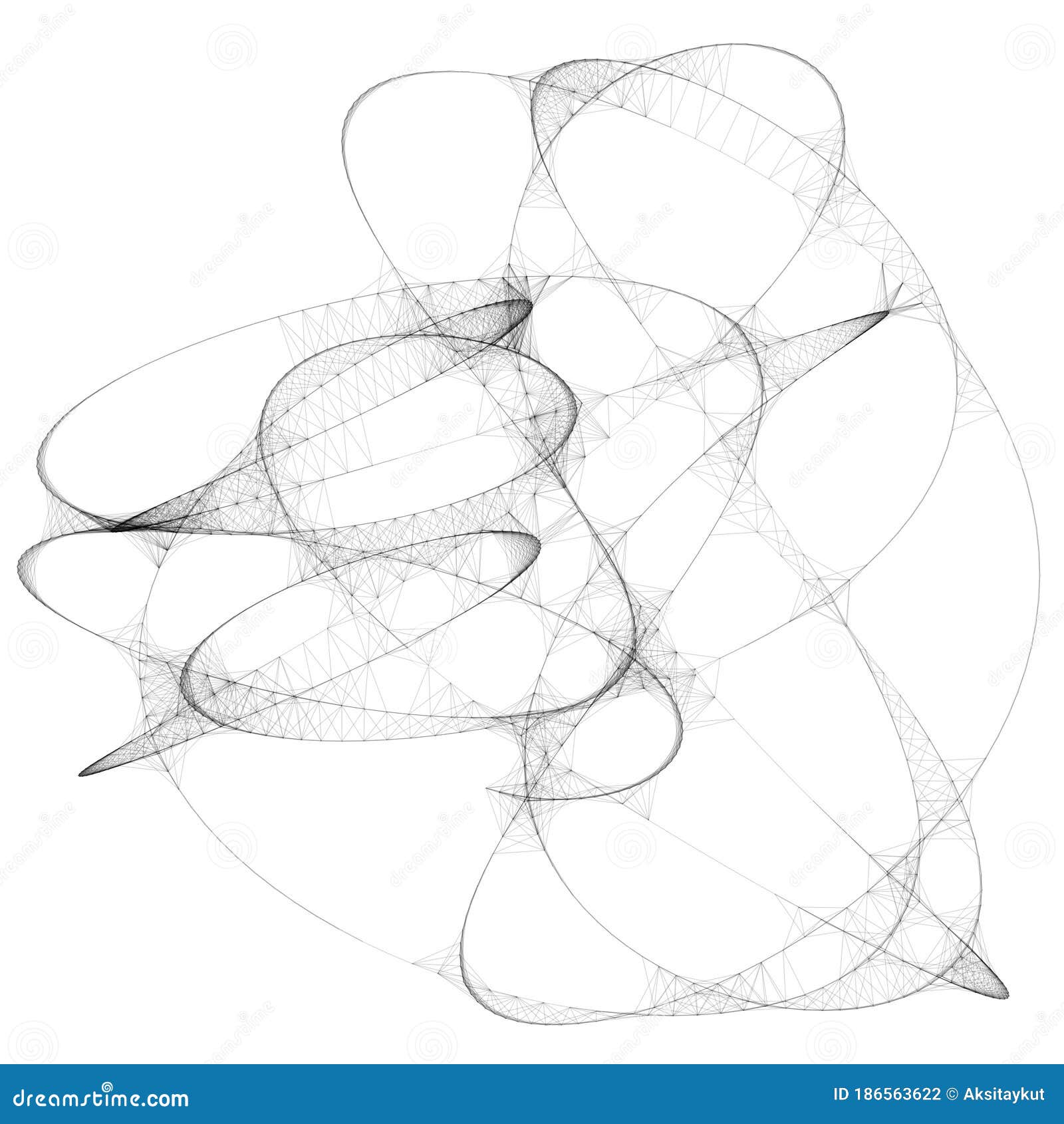 Abstract Curve Geometric Line Art Sketch Illustration Stock ...